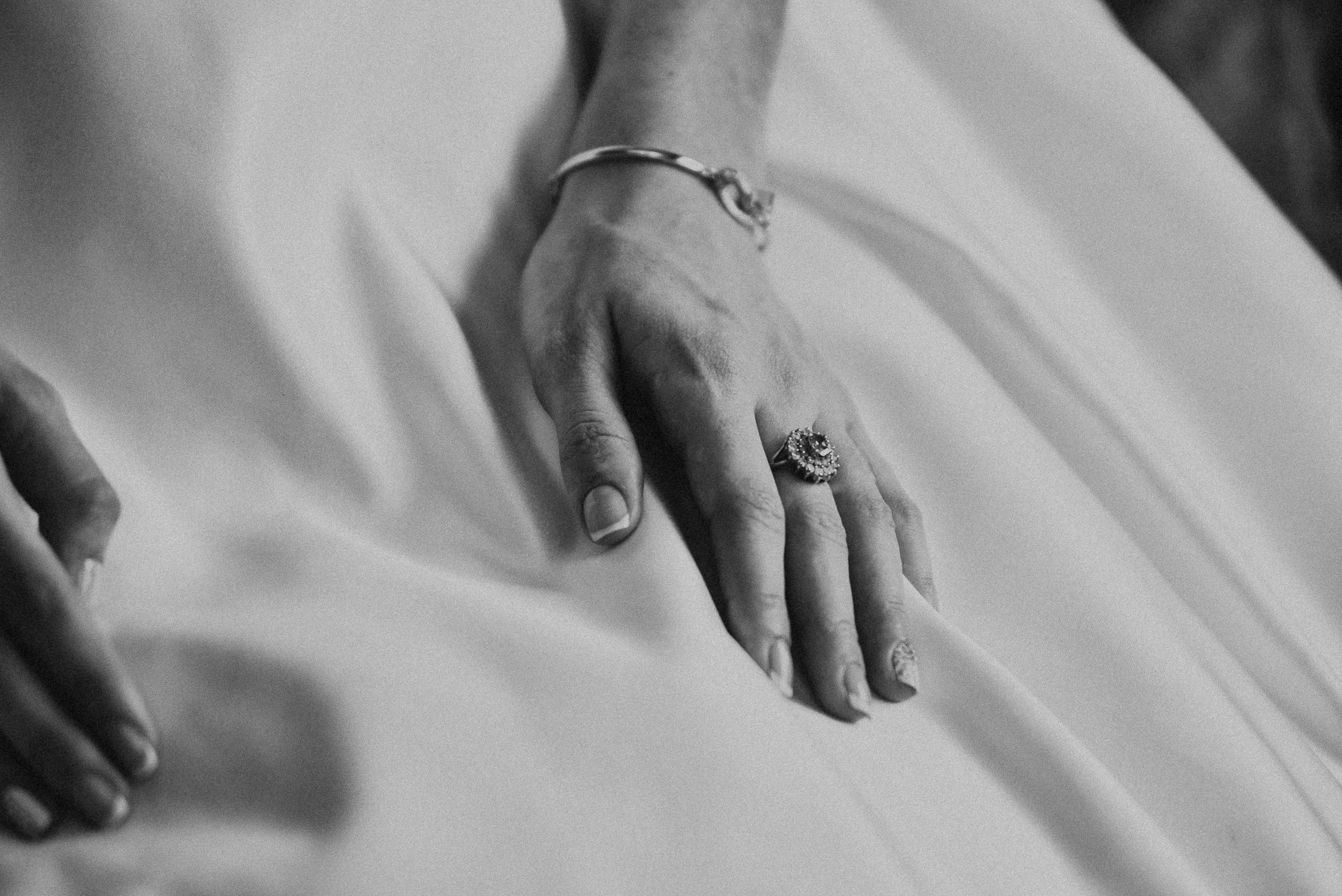 Elegant Hand with Jewelry in Black and White · Free Stock Photo