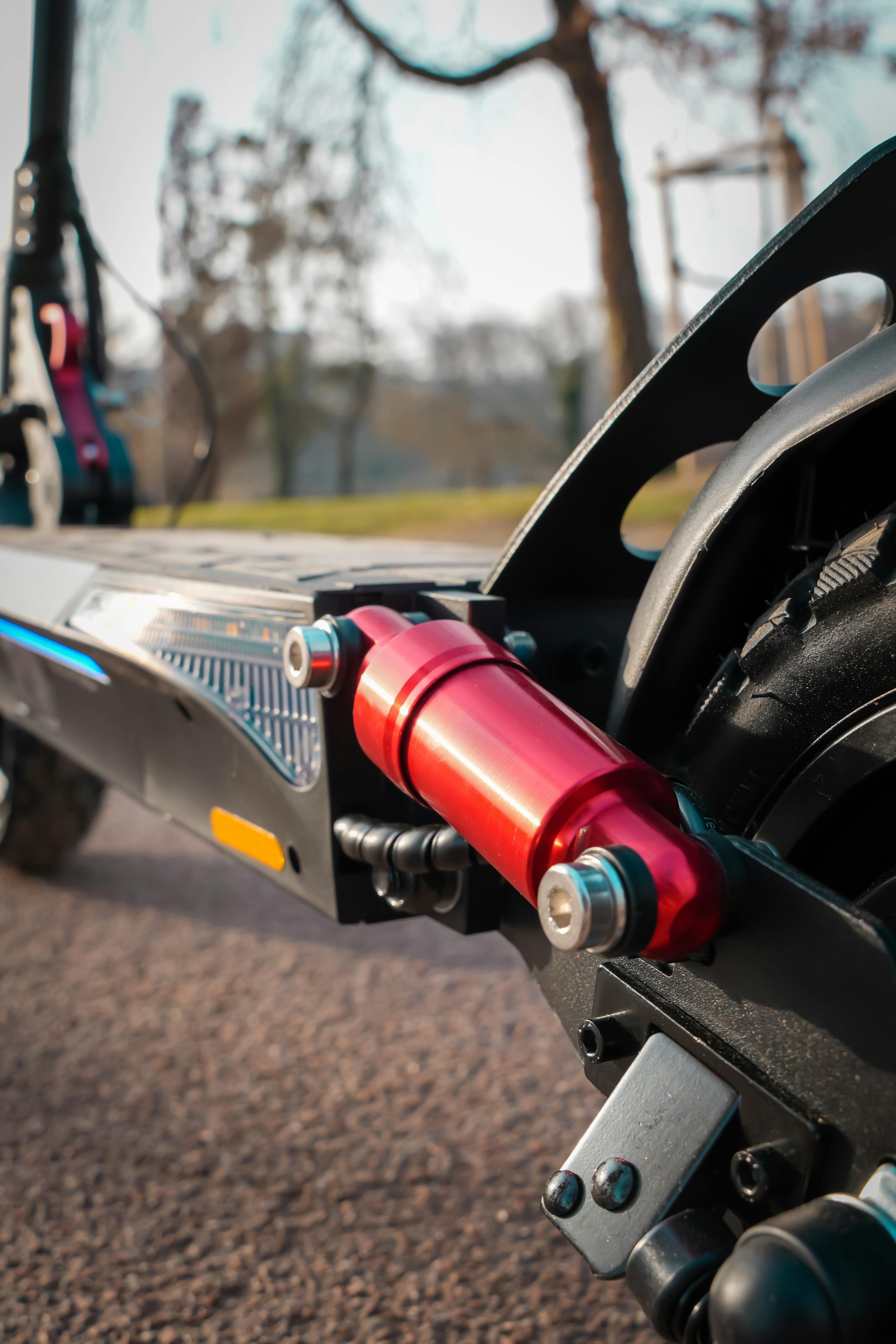 Close-up of Electric Scooter Suspension System · Free Stock Photo