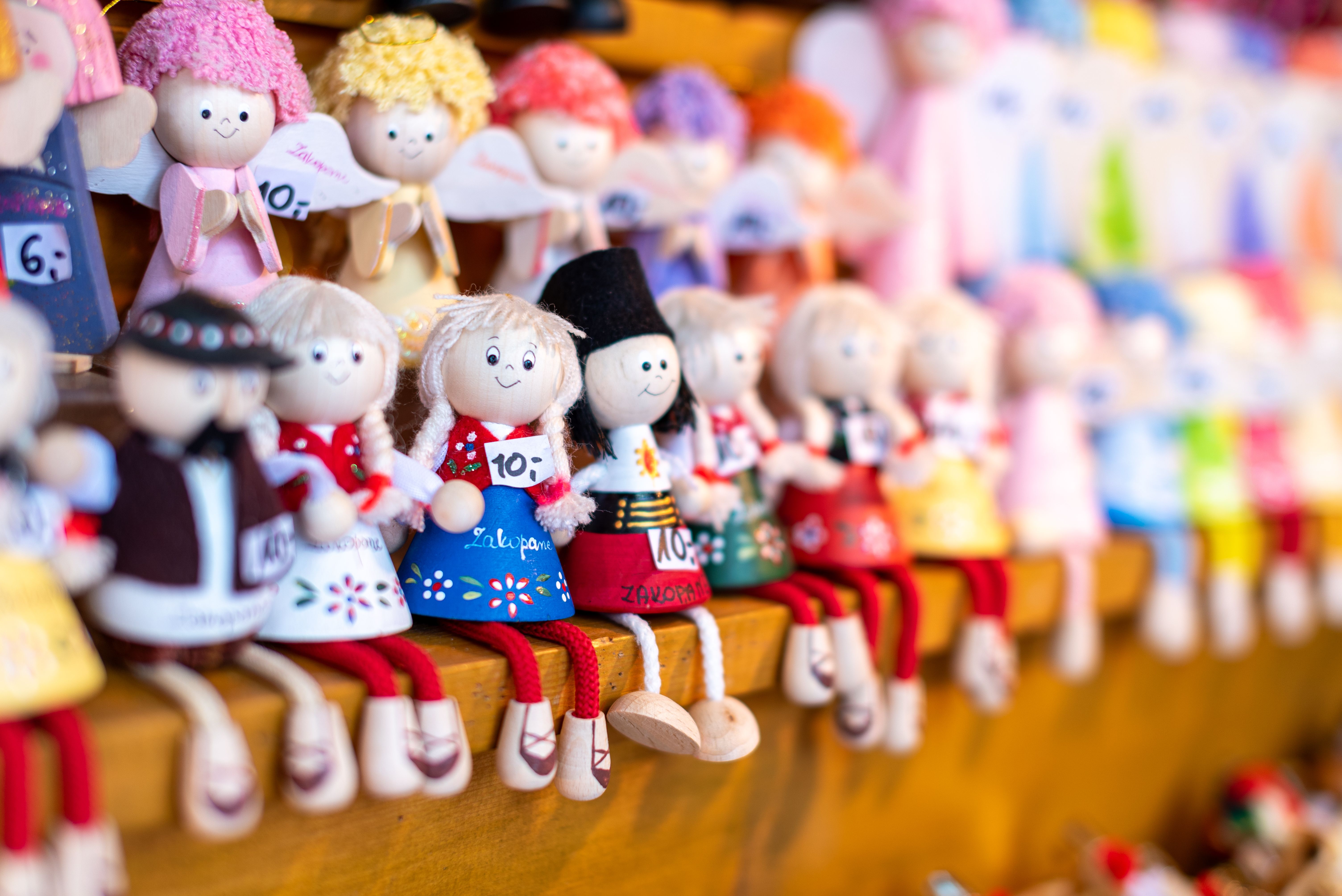 Colorful Traditional Dolls Display in Zakopane · Free Stock Photo