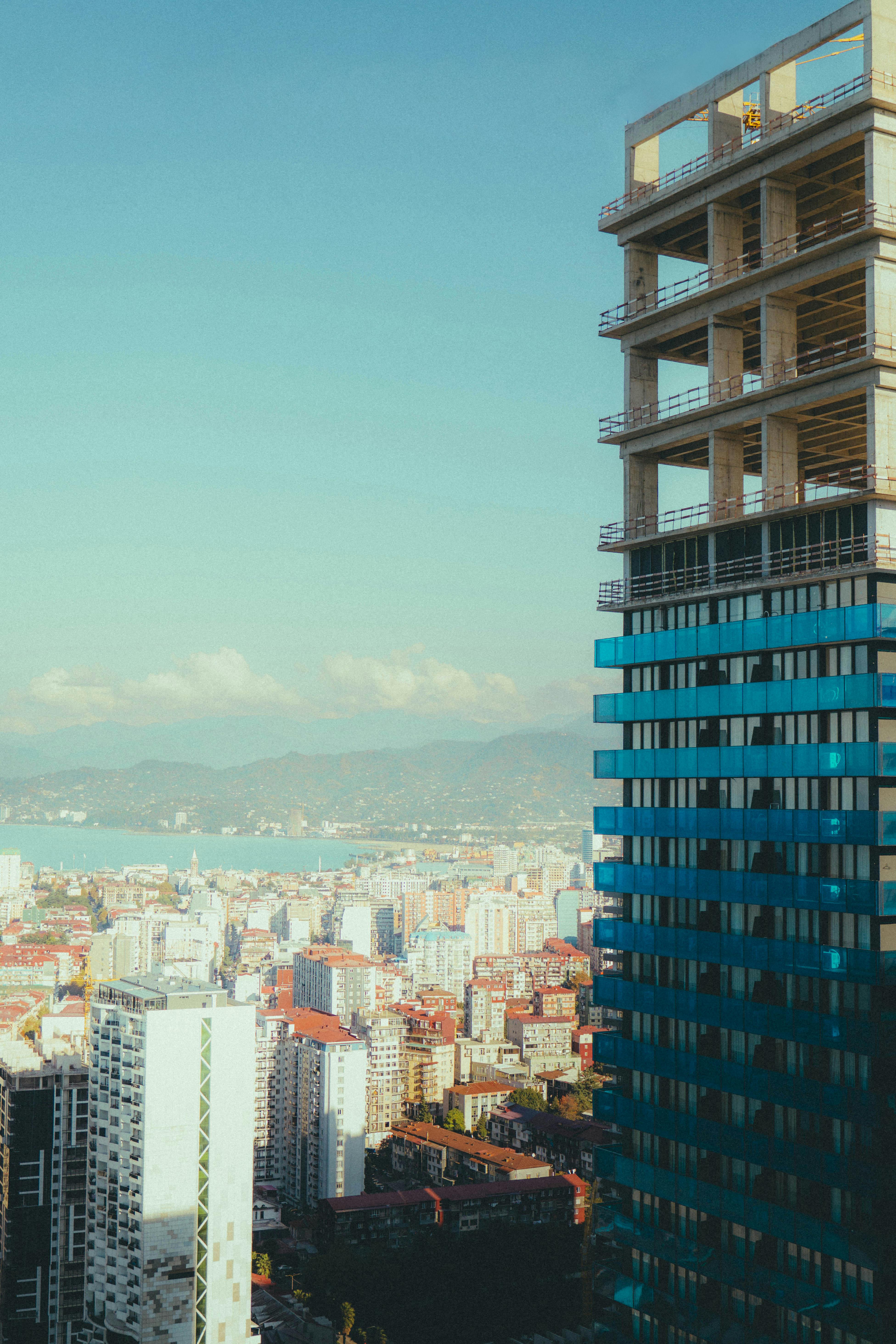 Modern Skyline of Batumi with Blue Glass Tower · Free Stock Photo