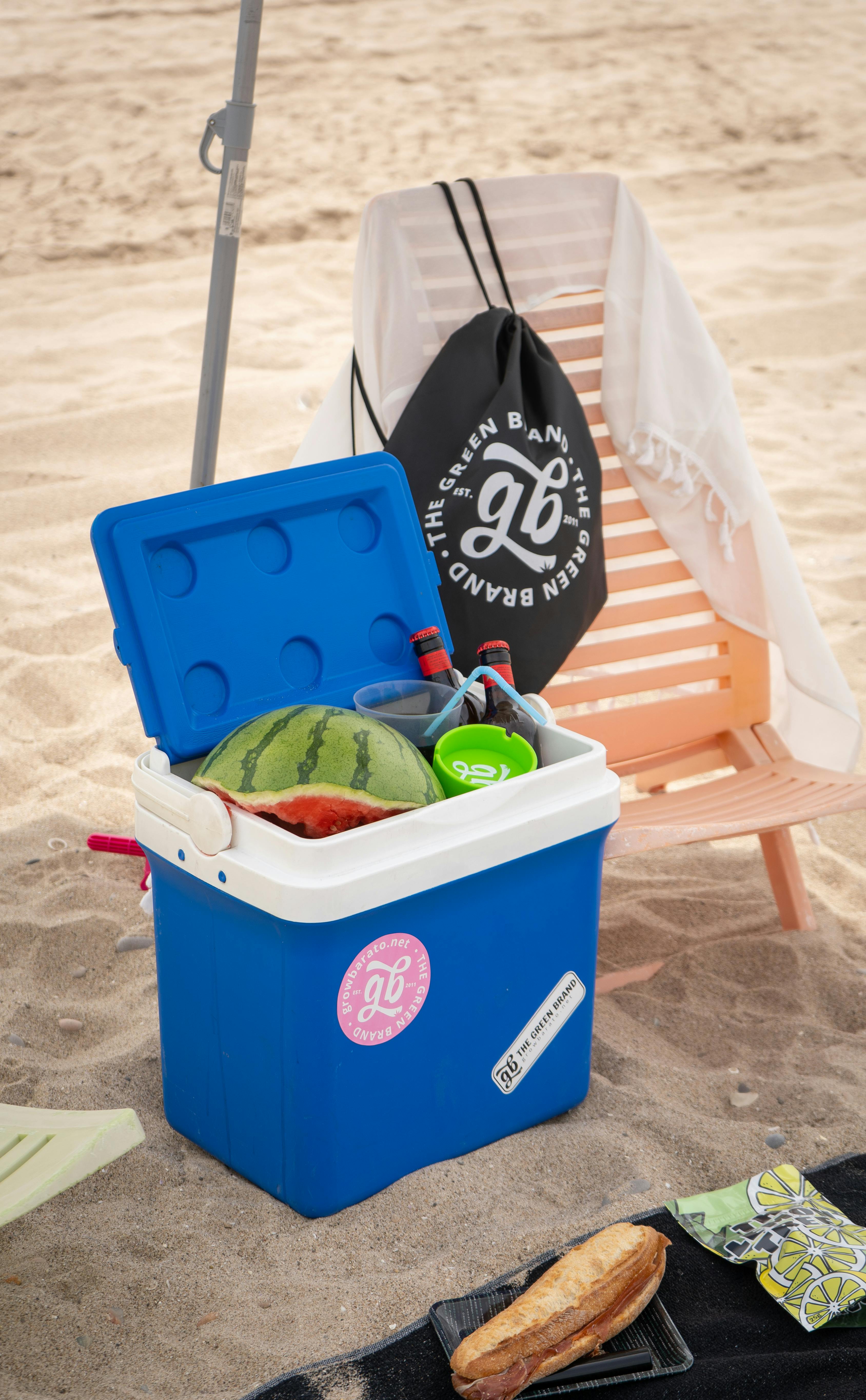 Relaxing Beach Picnic with Cooler and Snacks · Free Stock Photo