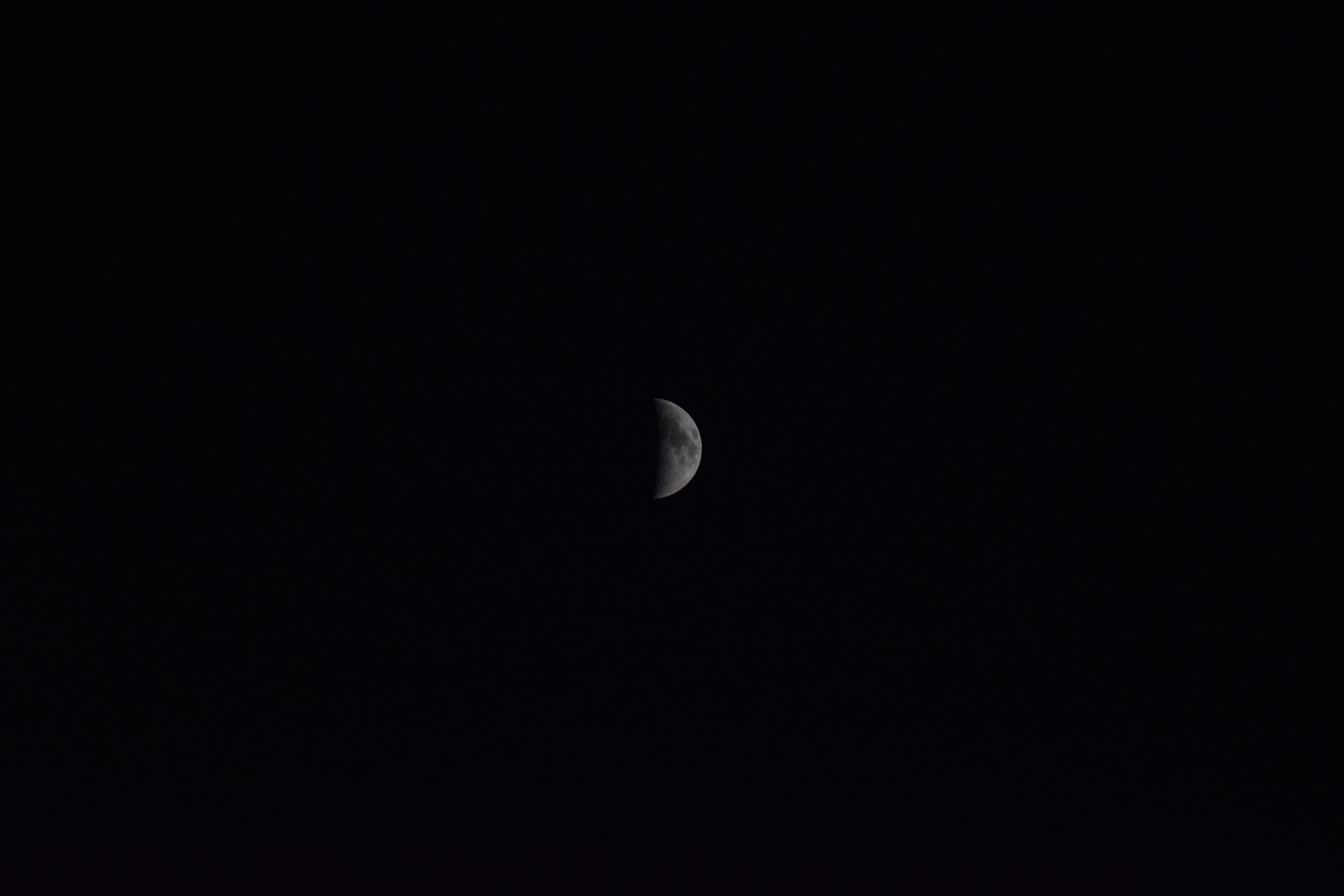 Half Moon in Dark Night Sky over Italy · Free Stock Photo