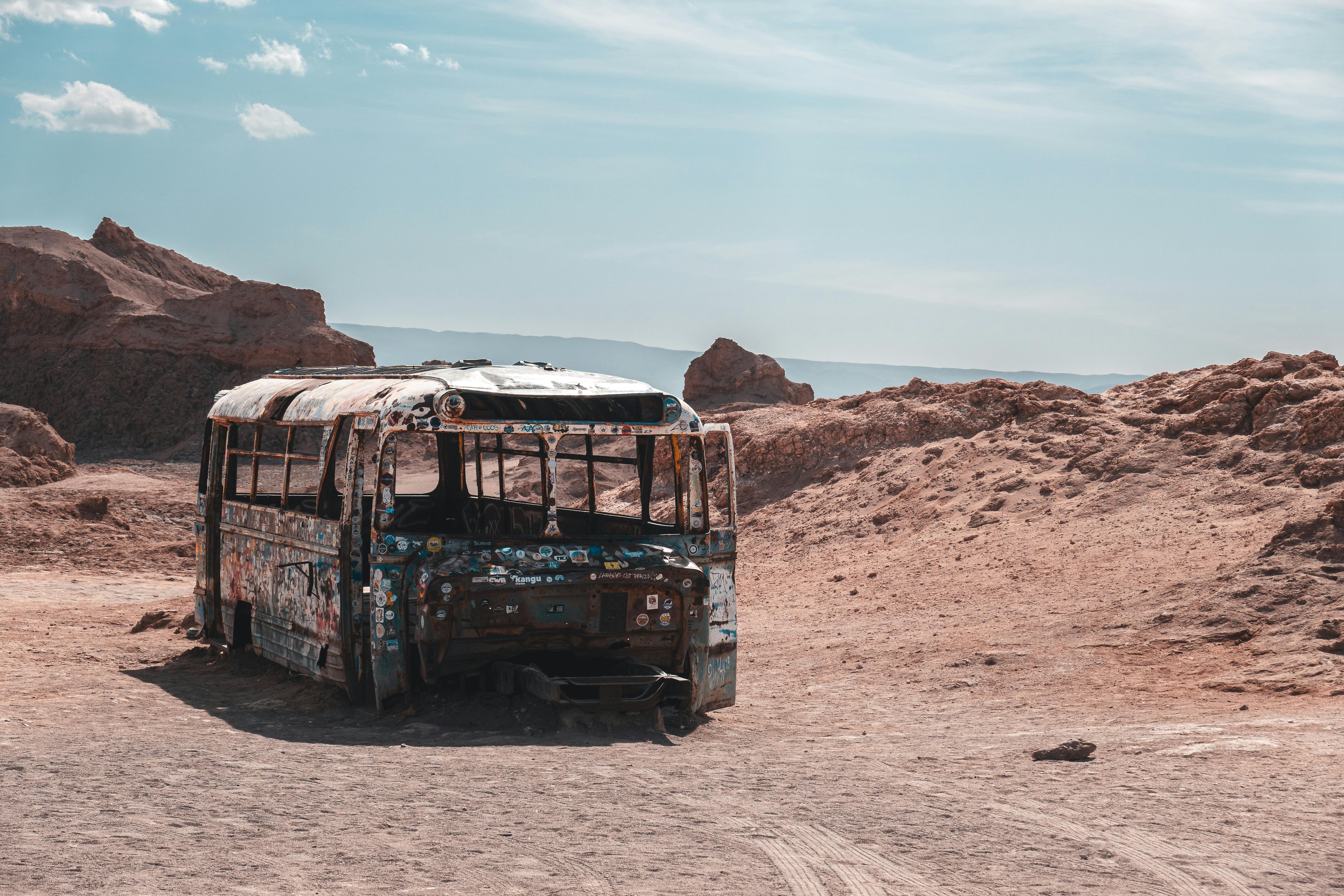 Abandoned Bus in Desert of Atacama Chile · Free Stock Photo