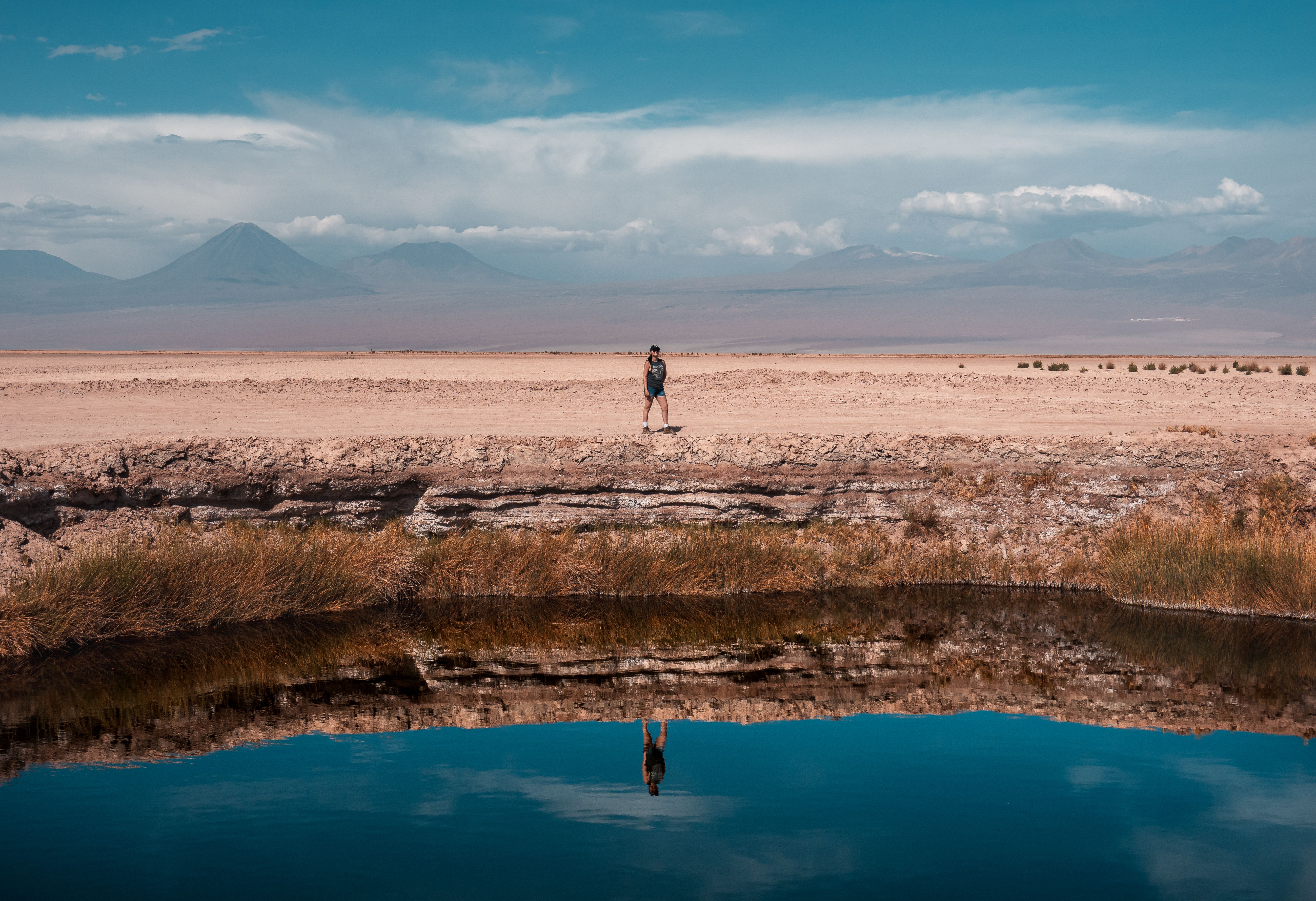 Tranquil Landscape of Atacama Desert Reflecting Pool · Free Stock Photo