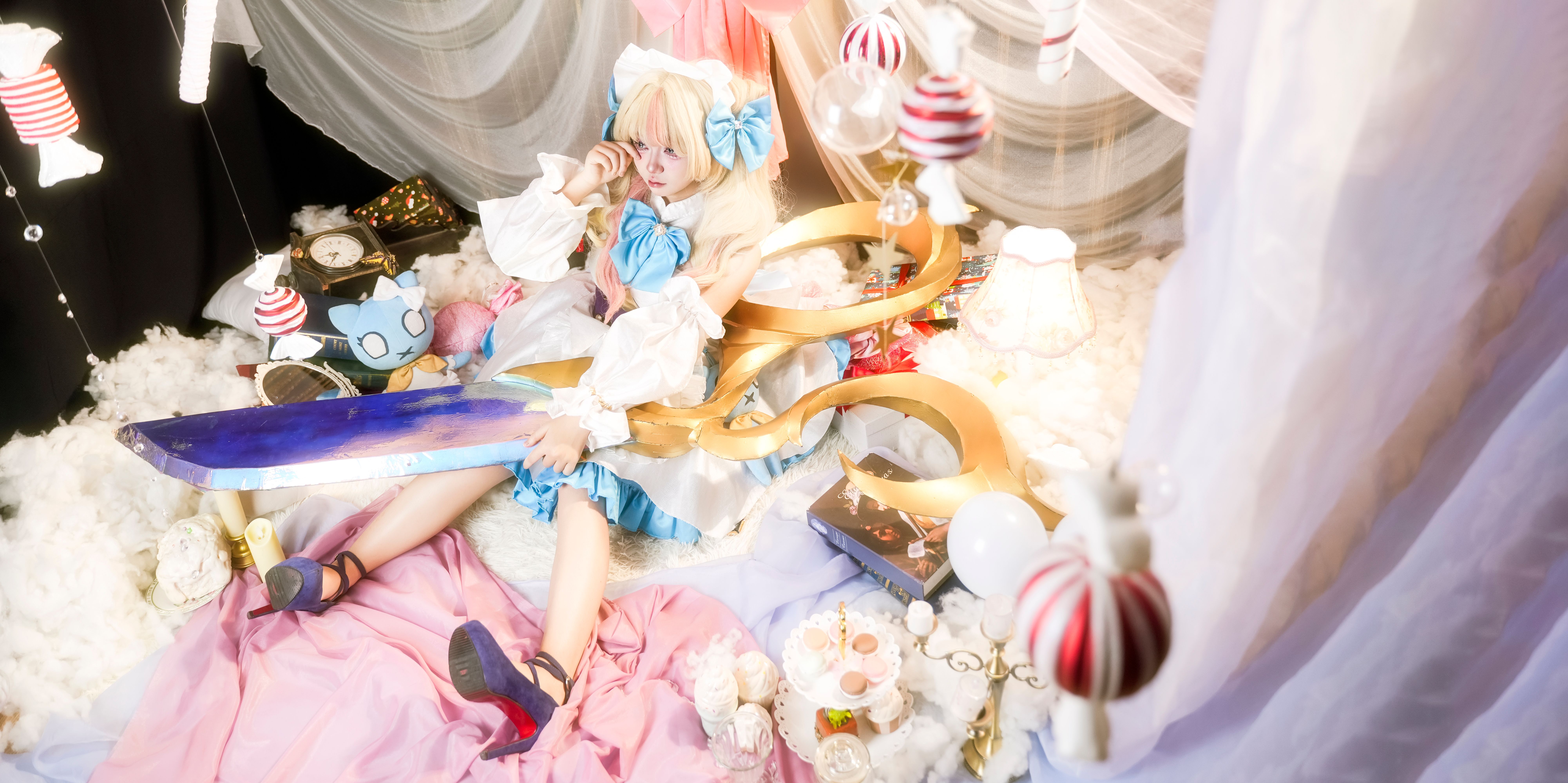 Fantasy Cosplay with Oversized Sword and Decorations · Free Stock Photo
