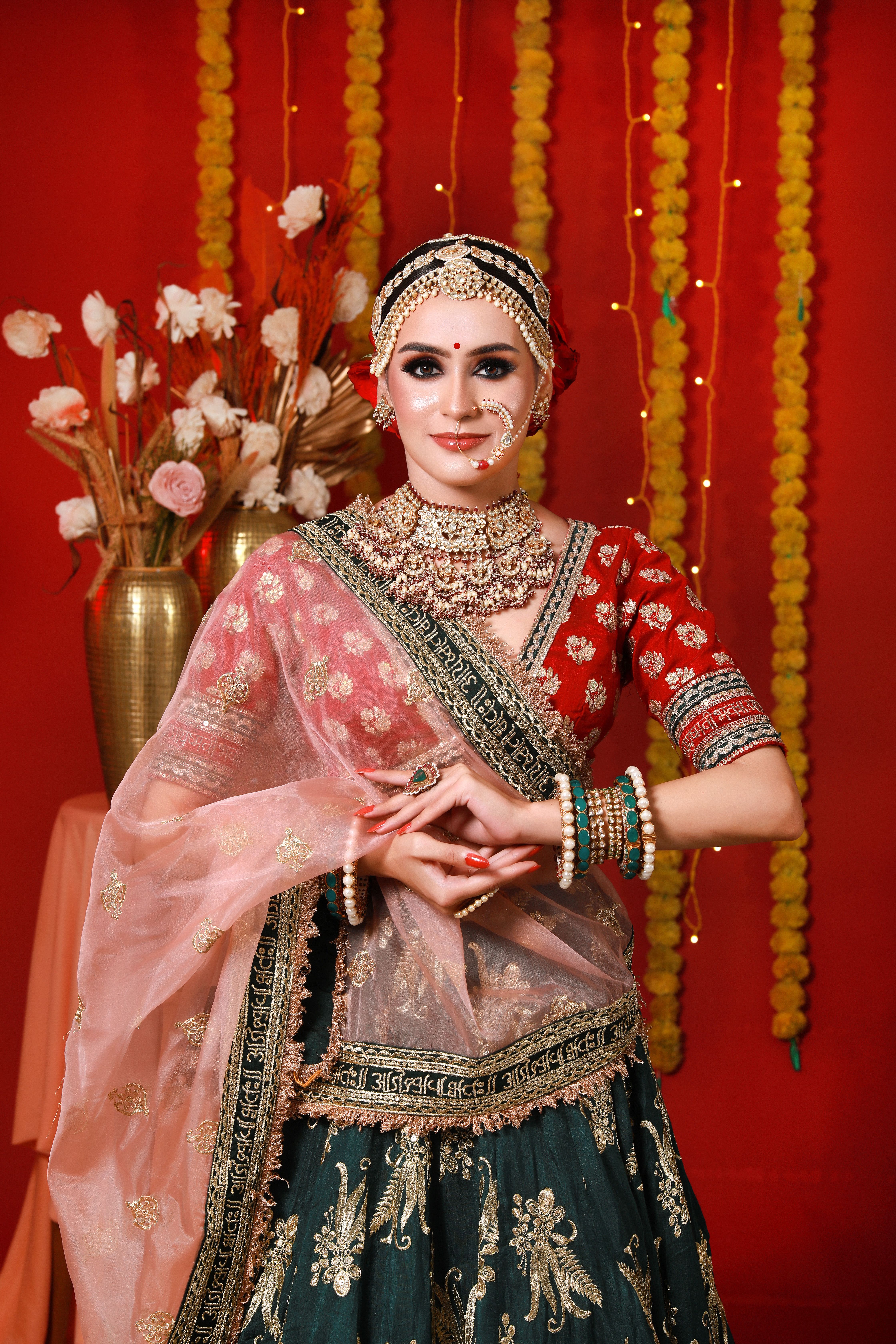 Elegant Indian Bride in Traditional Attire · Free Stock Photo
