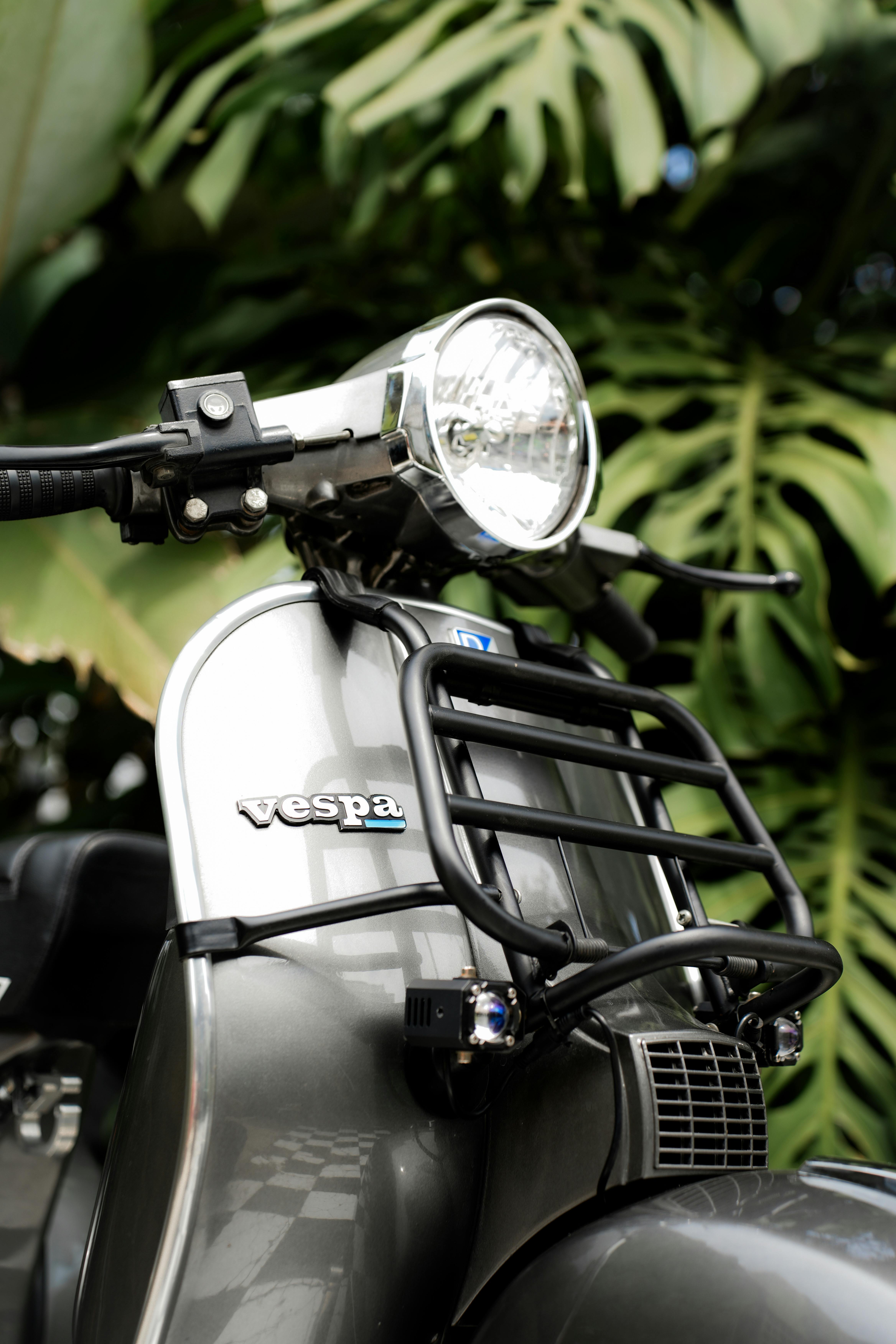 Classic Vespa Scooter with Tropical Backdrop · Free Stock Photo