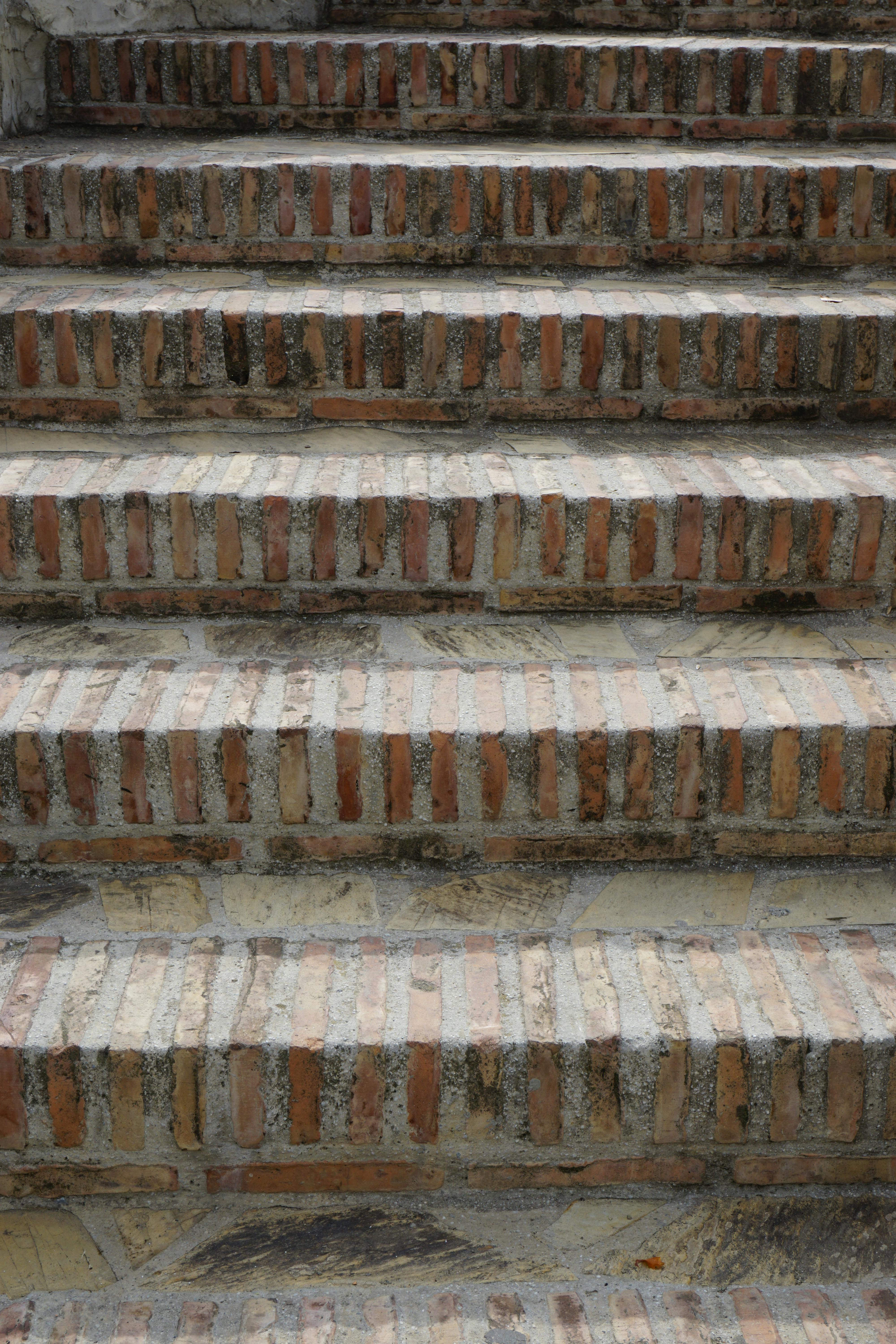 Textured Brick Staircase with Rustic Appeal · Free Stock Photo