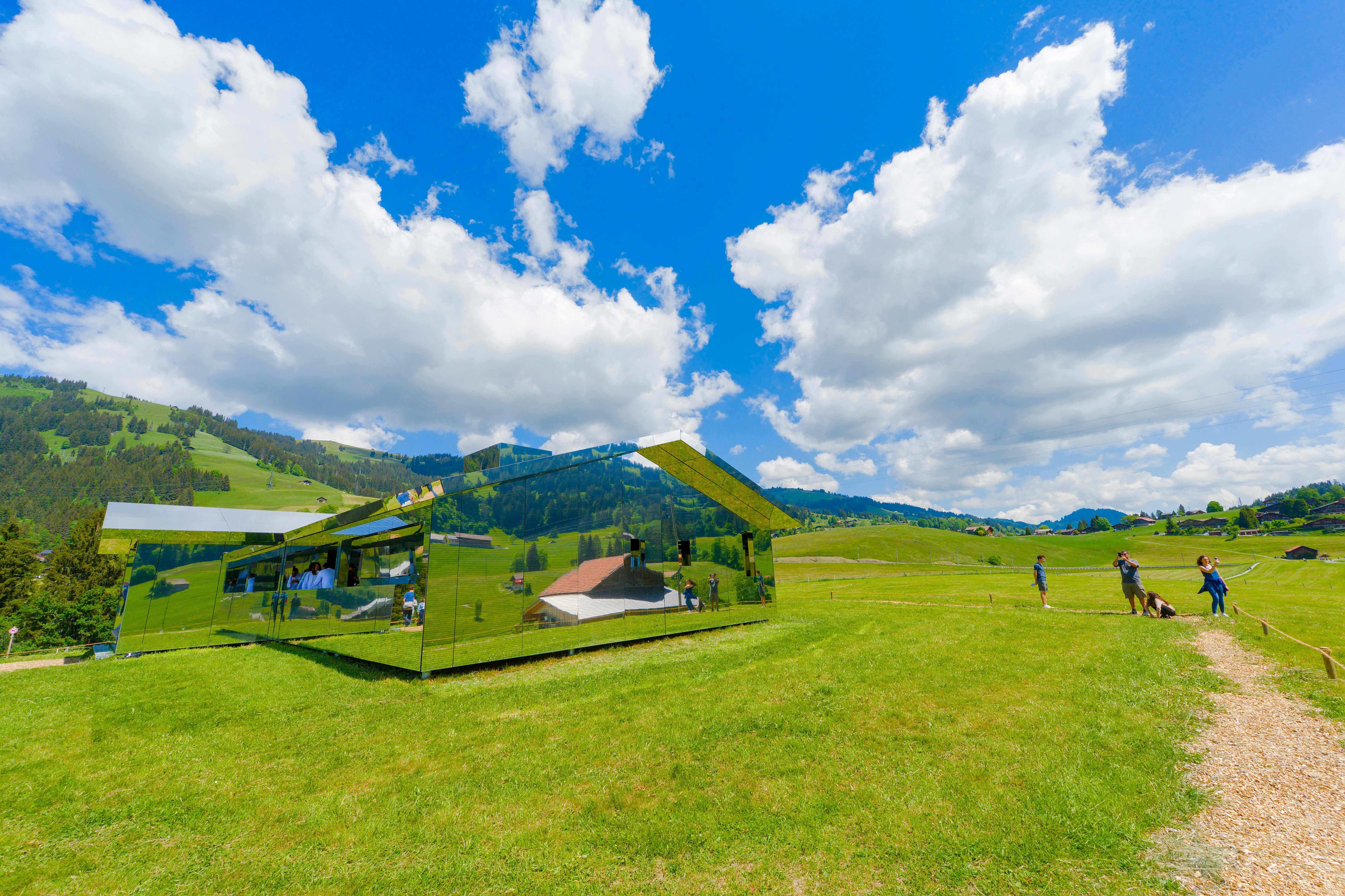 Modern Reflective House in Swiss Countryside · Free Stock Photo