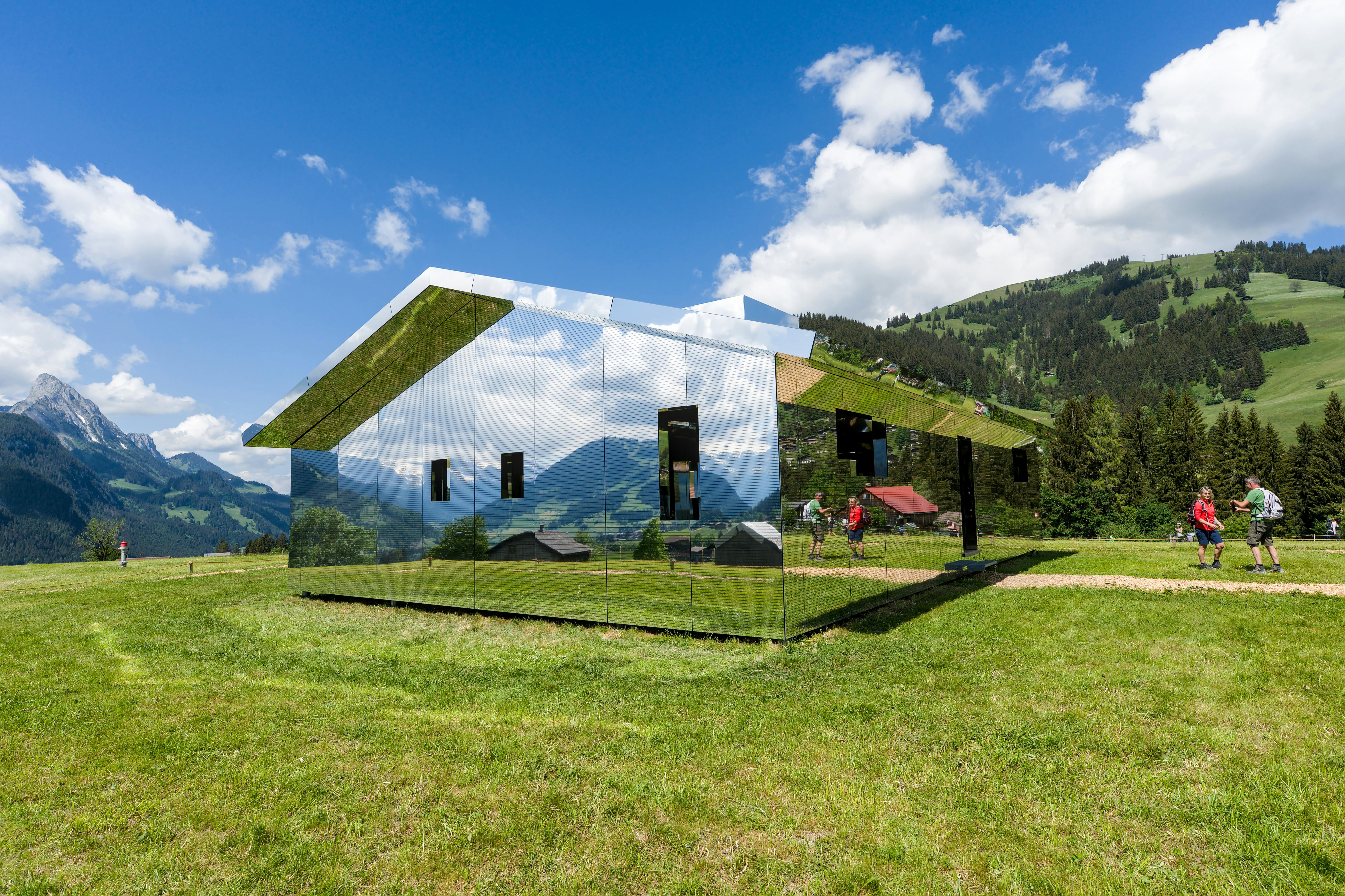 Modern Reflective Art Installation in Swiss Alps · Free Stock Photo