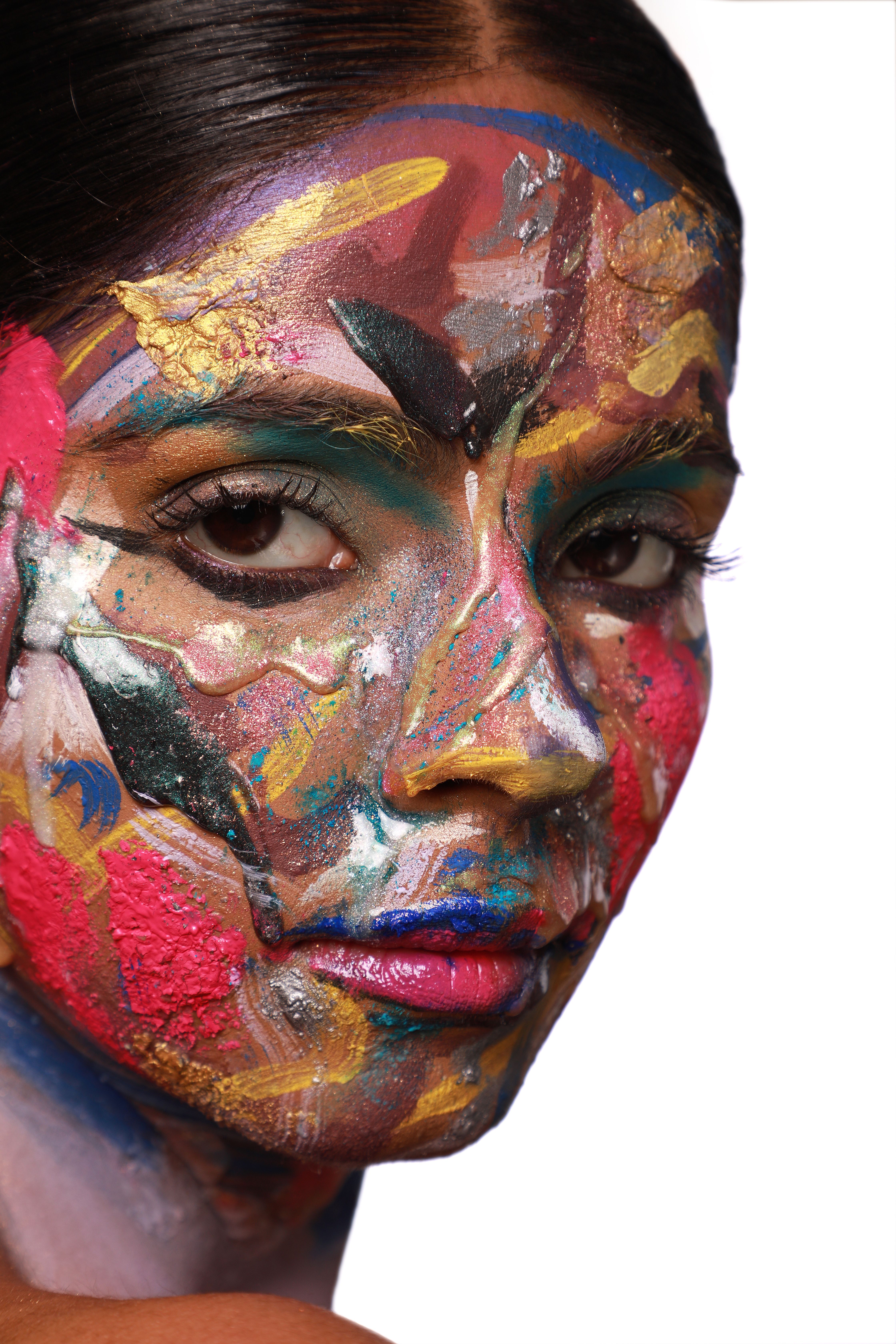 Person Colorful Face Paint · Free Stock Photo
