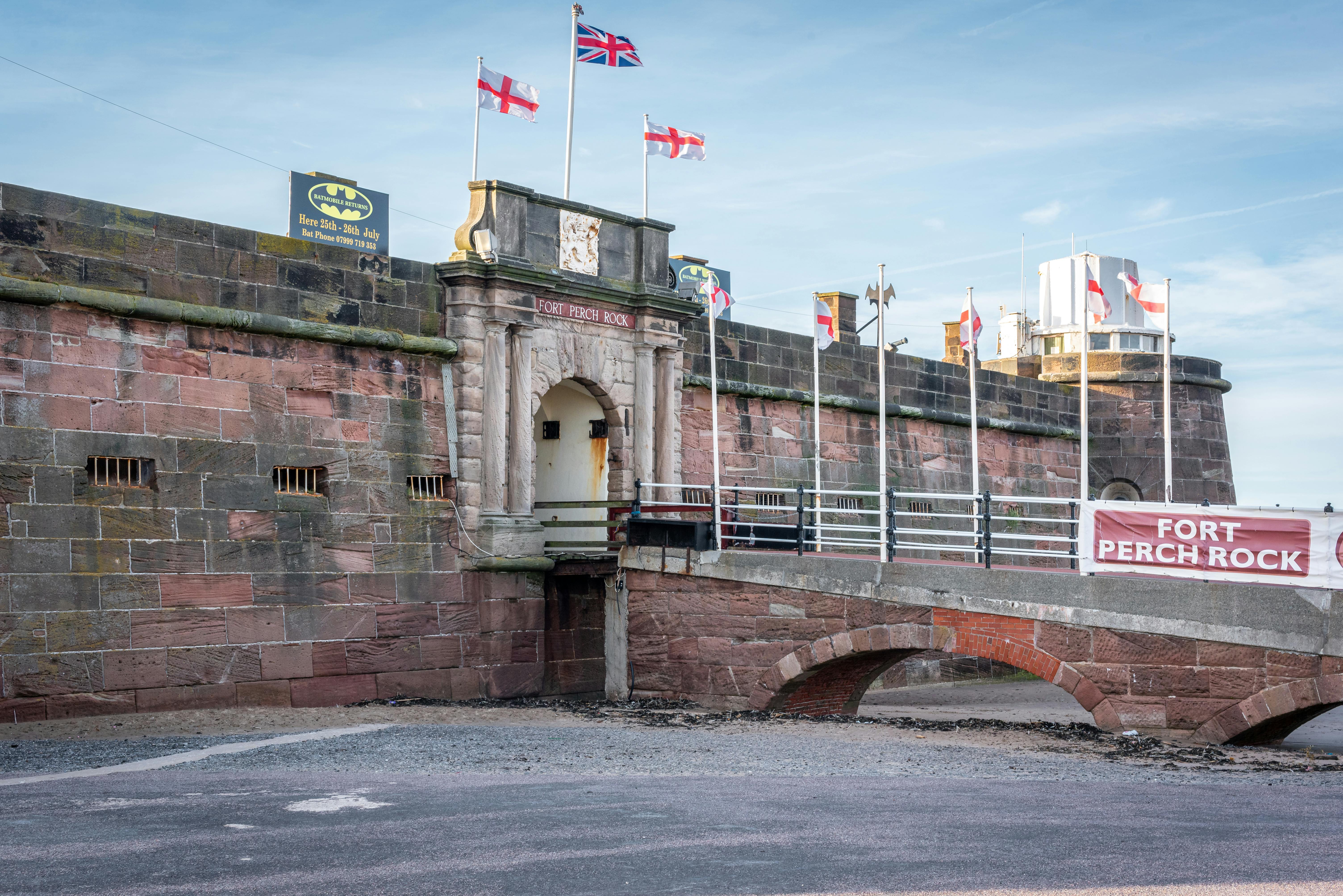 Fort Perch Rock in Wallasey, UK with Flags · Free Stock Photo