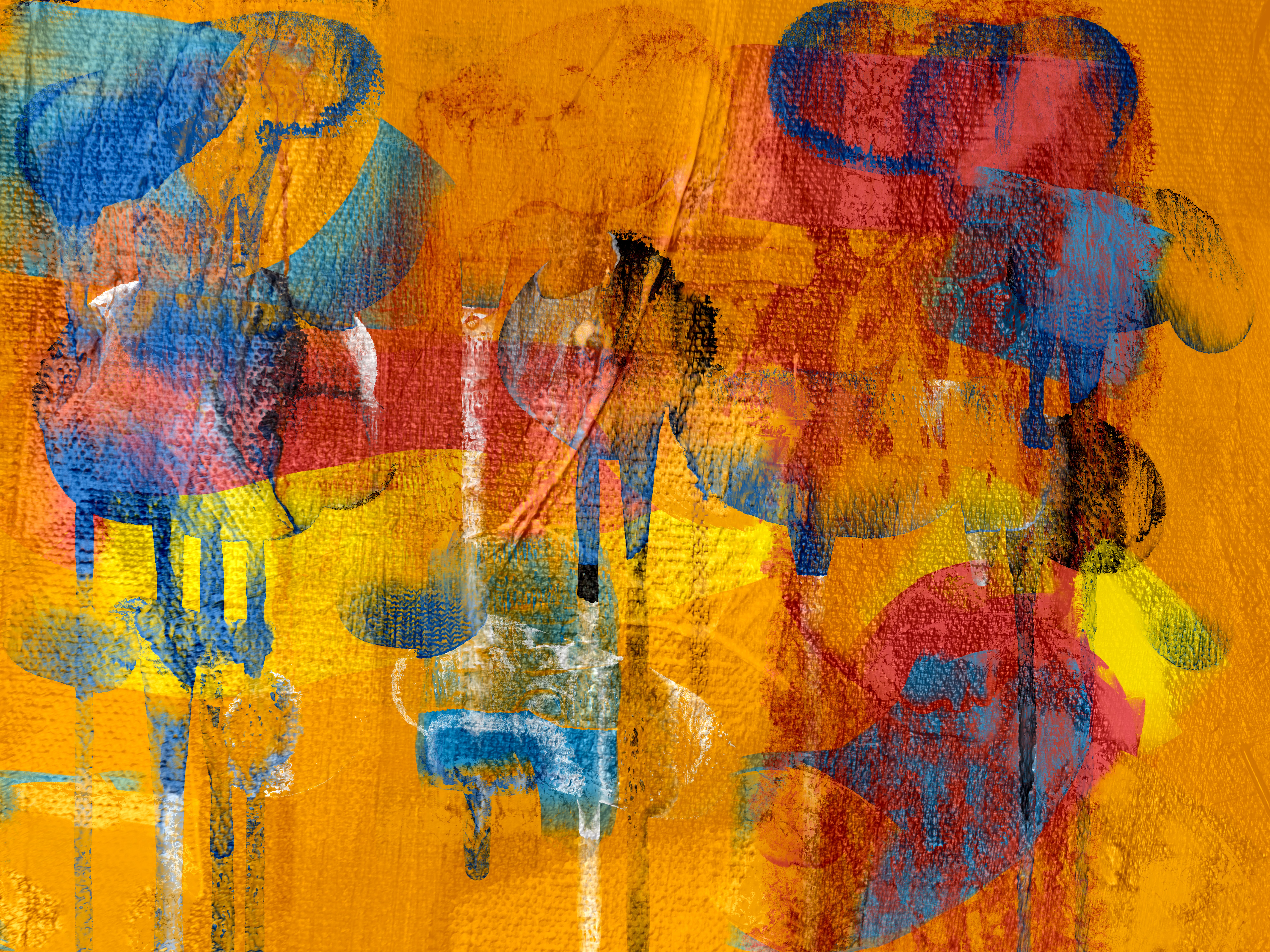 Vibrant Abstract Expressionist Art on Canvas · Free Stock Photo