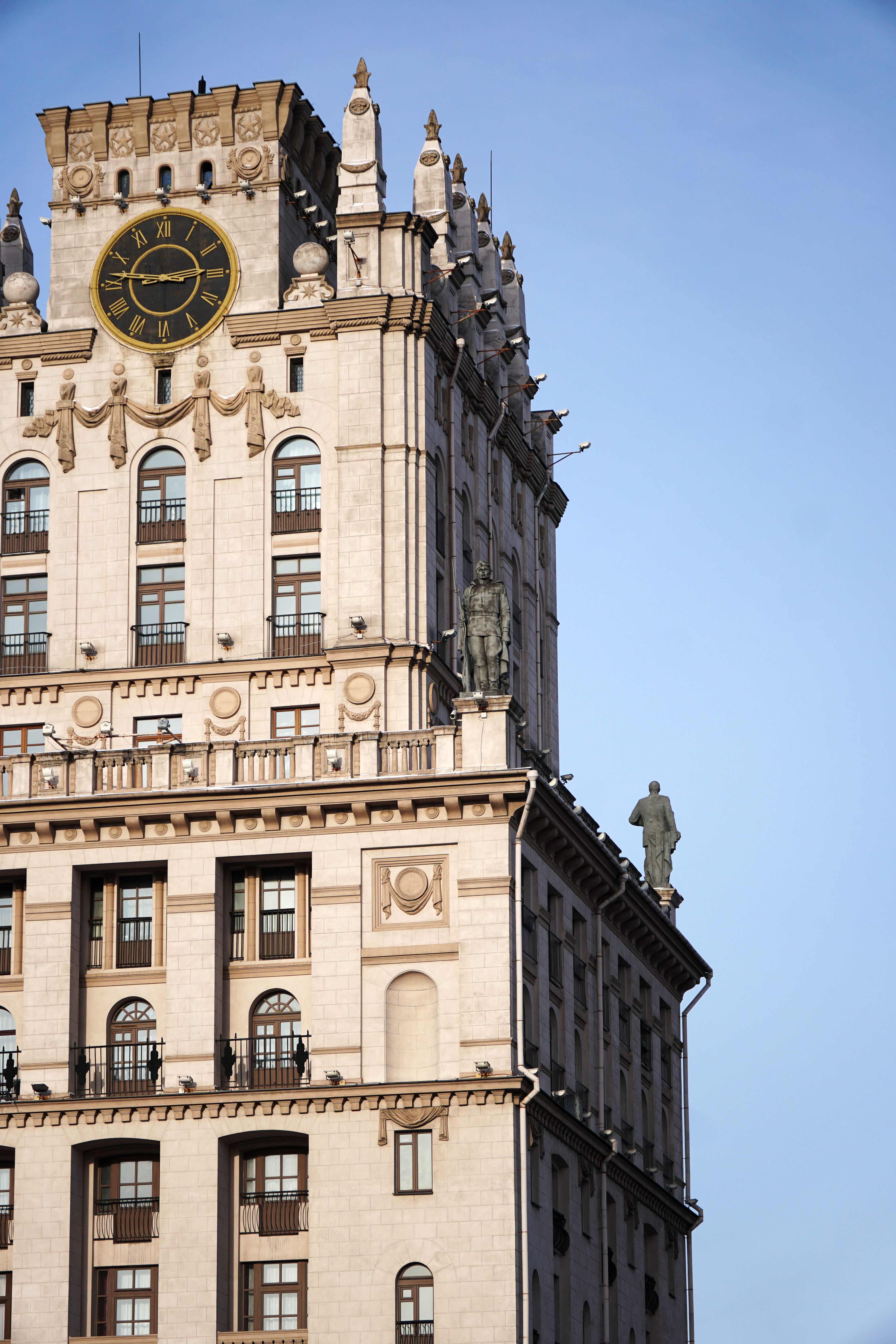 Historic Soviet-era Building with Clock Tower · Free Stock Photo