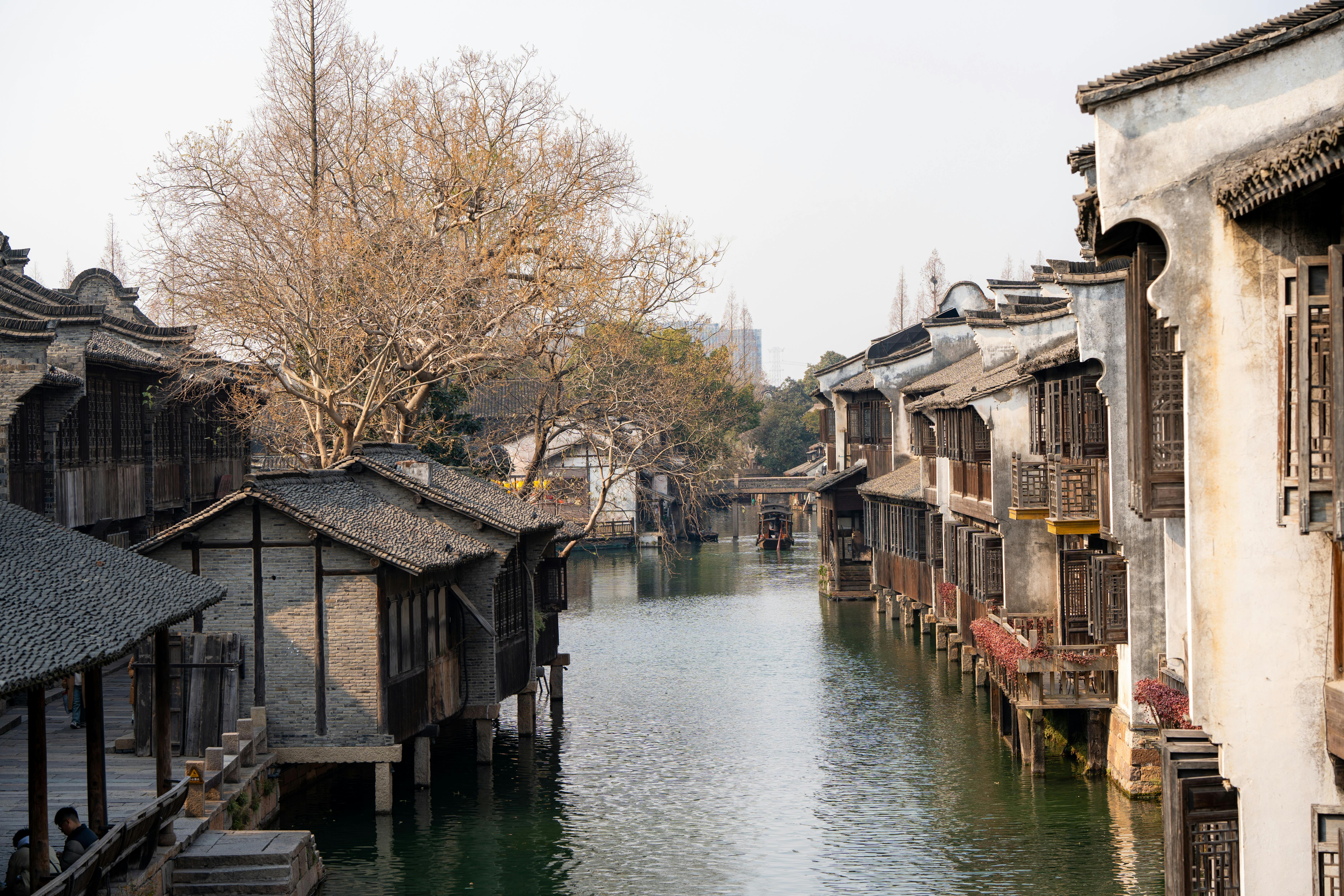 Traditional Chinese Water Town Architecture Scene · Free Stock Photo