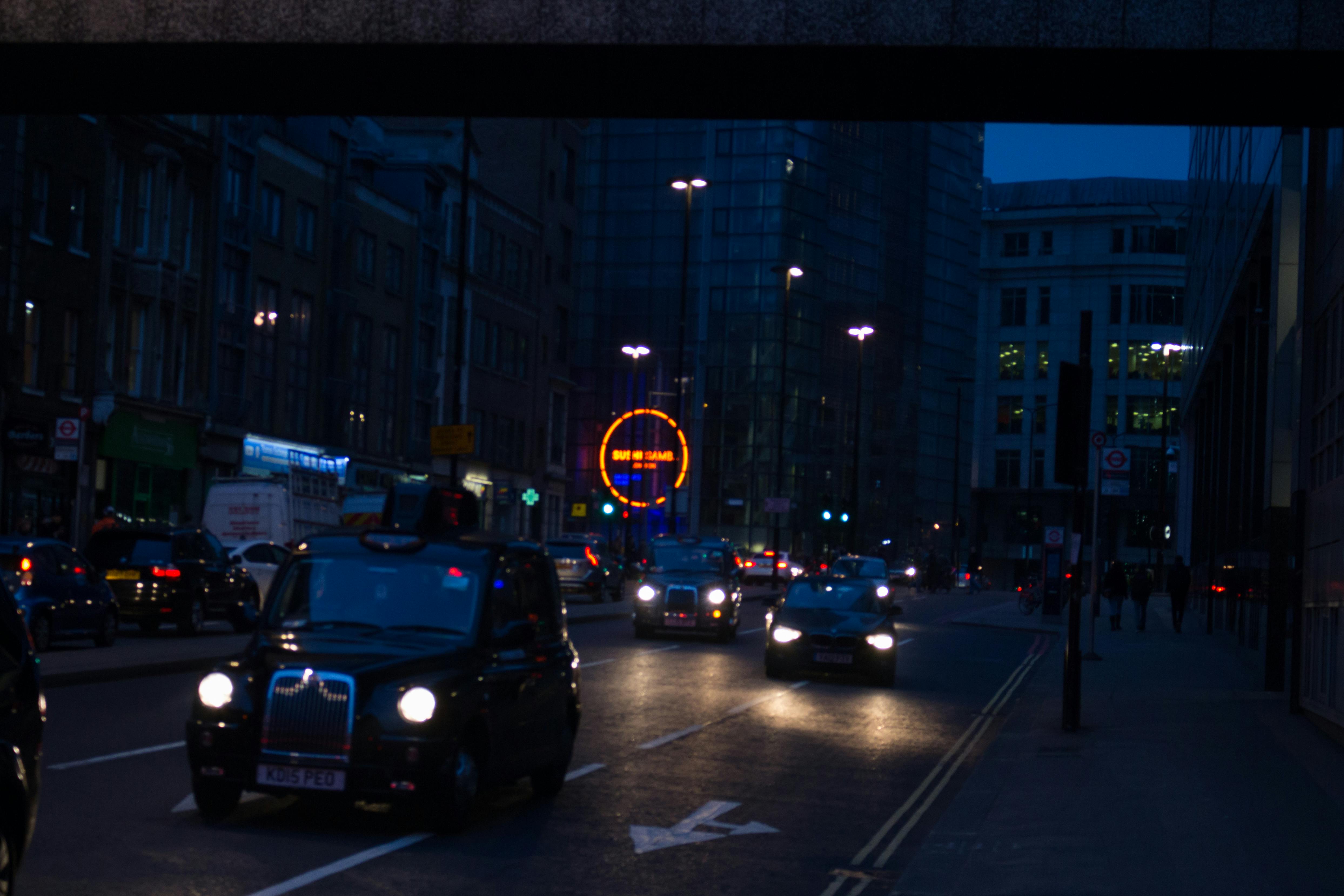 Vehicles on Road during Night Time · Free Stock Photo