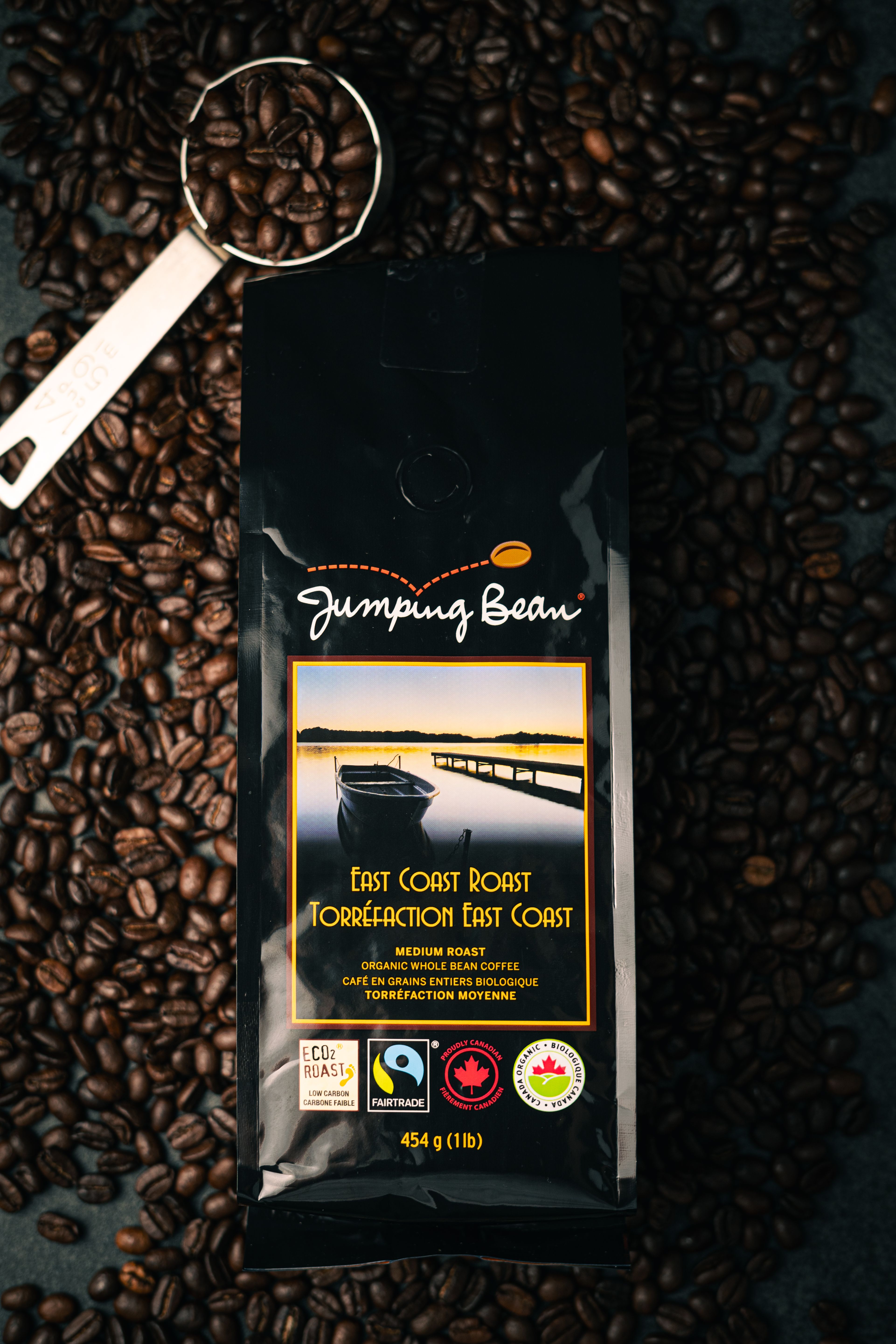 Coffee Beans and East Coast Roast Package · Free Stock Photo