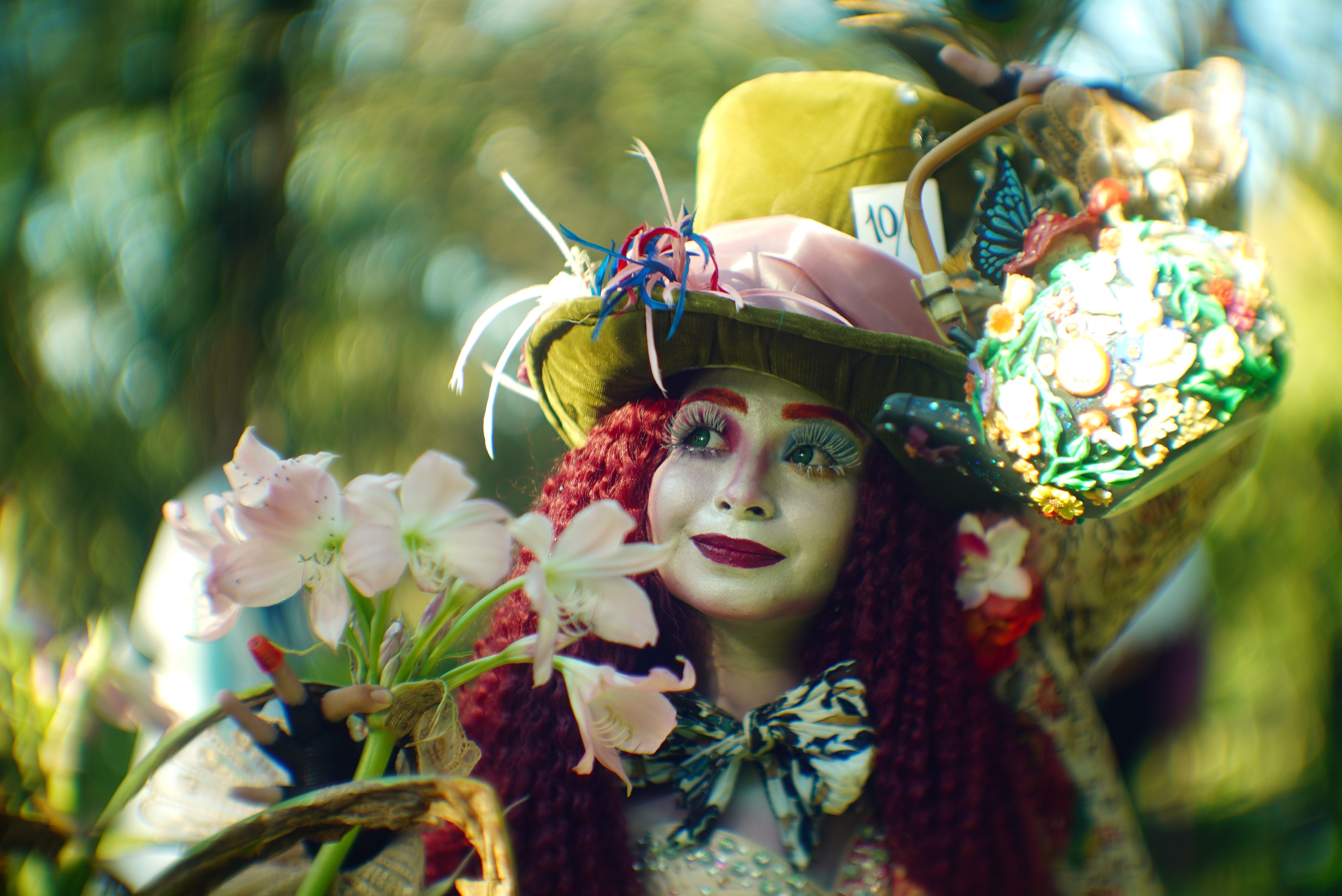 Colorful Mad Hatter in Vibrant Garden Setting · Free Stock Photo