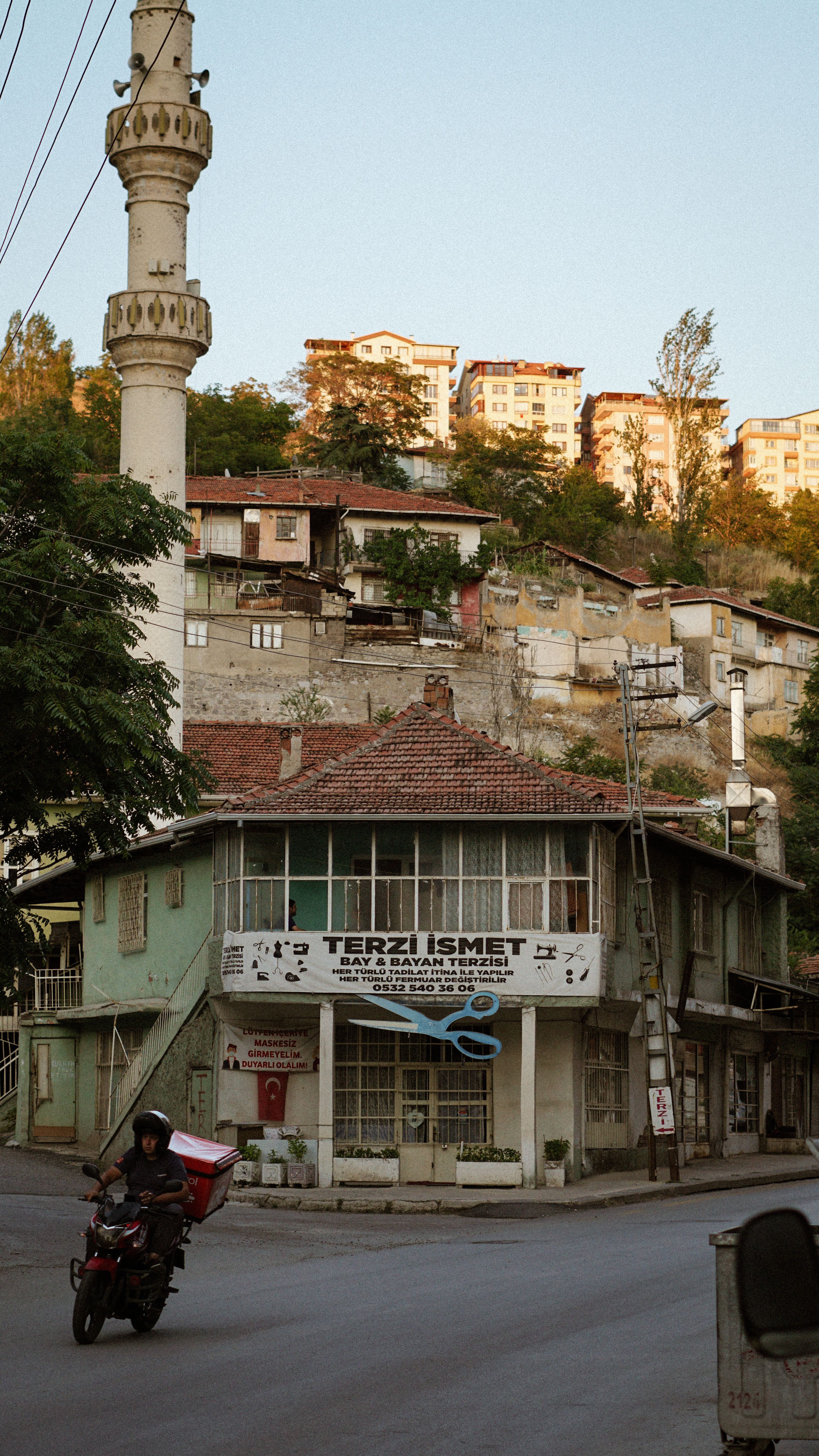 Traditional Turkish Street Scene with Mosque · Free Stock Photo