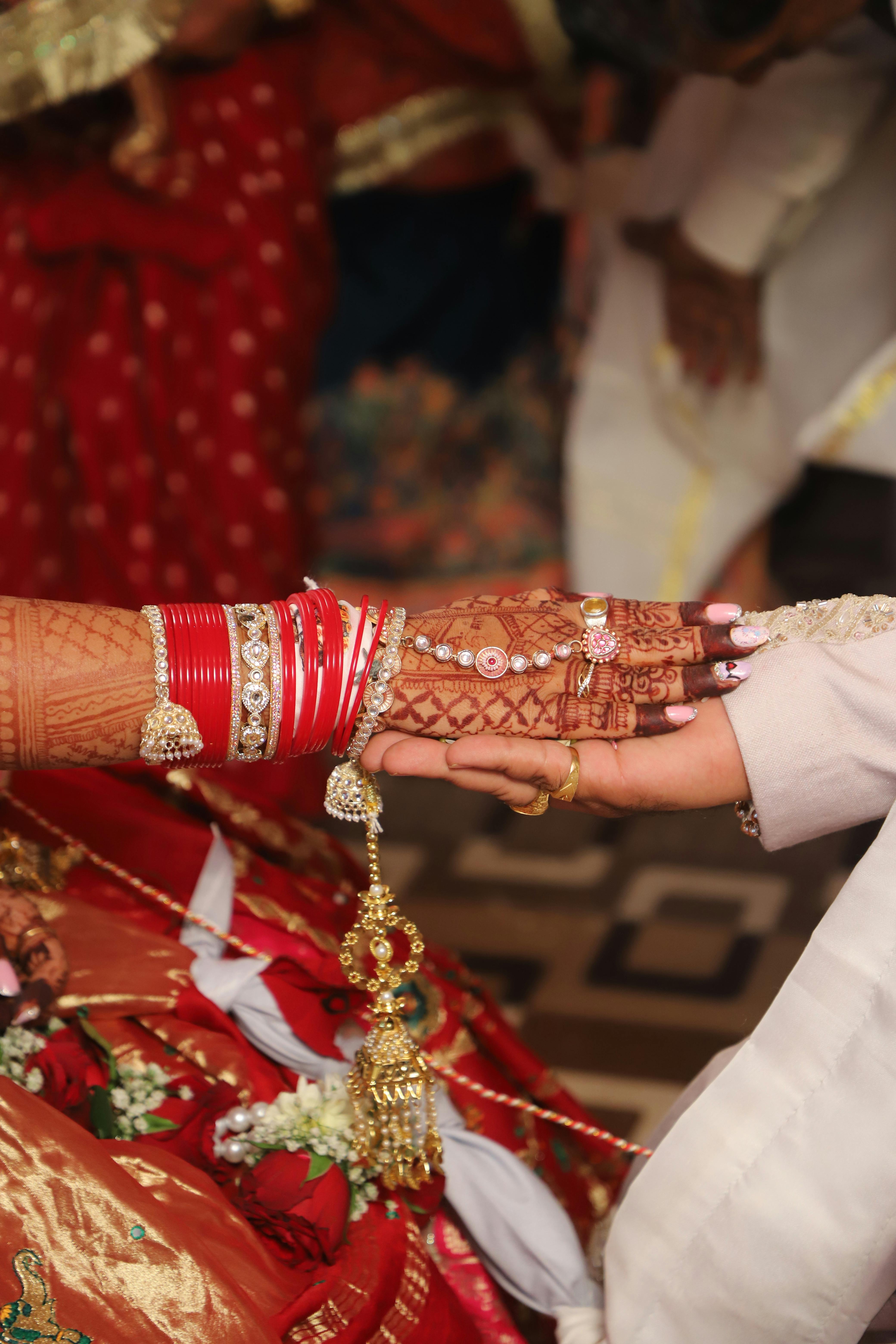 Elegant Indian Wedding Ceremony Hand Ritual · Free Stock Photo