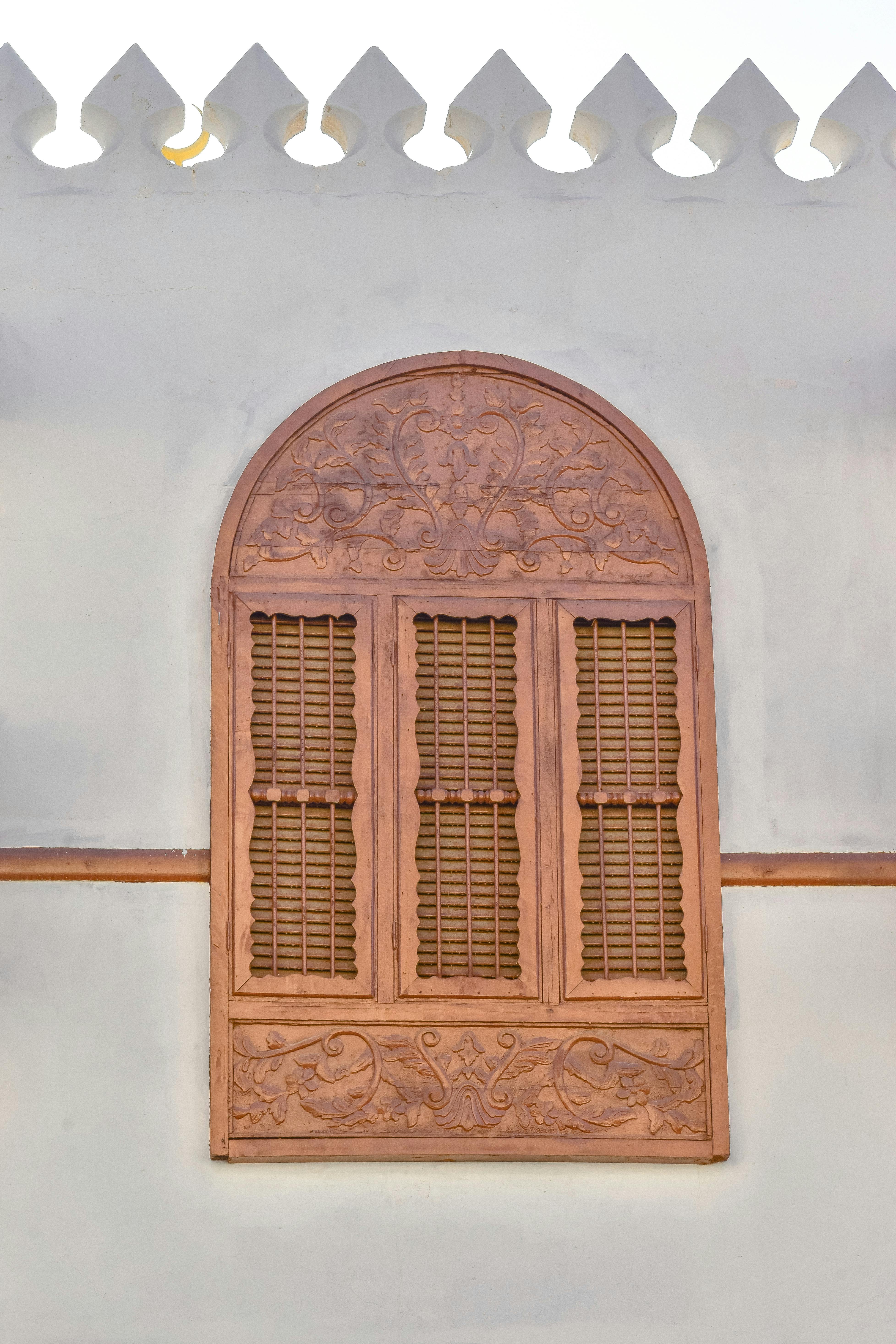 Architectural Detail of Arched Wooden Window · Free Stock Photo