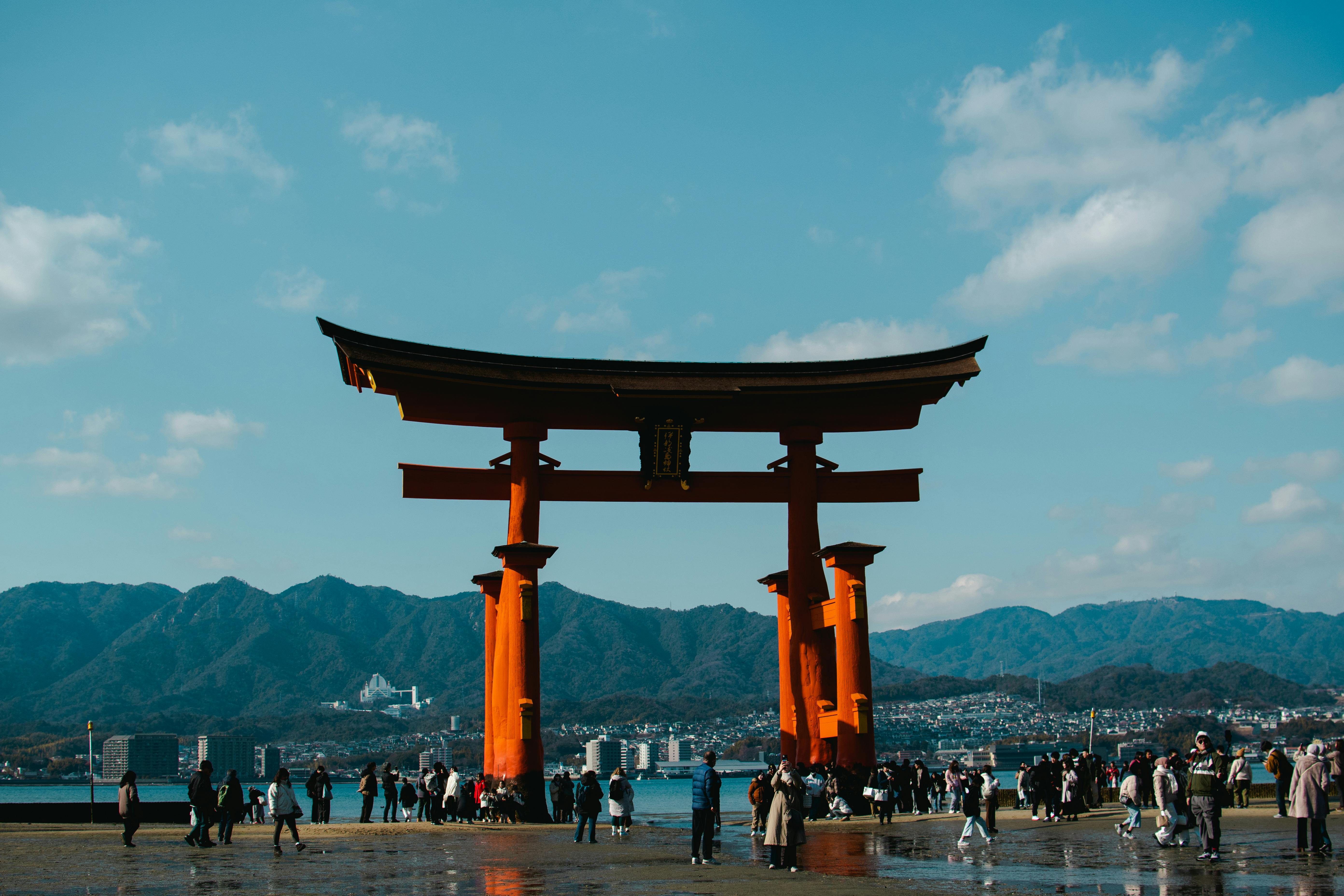 Iconic Itsukushima Shrine Gate in Hiroshima, Japan · Free Stock Photo