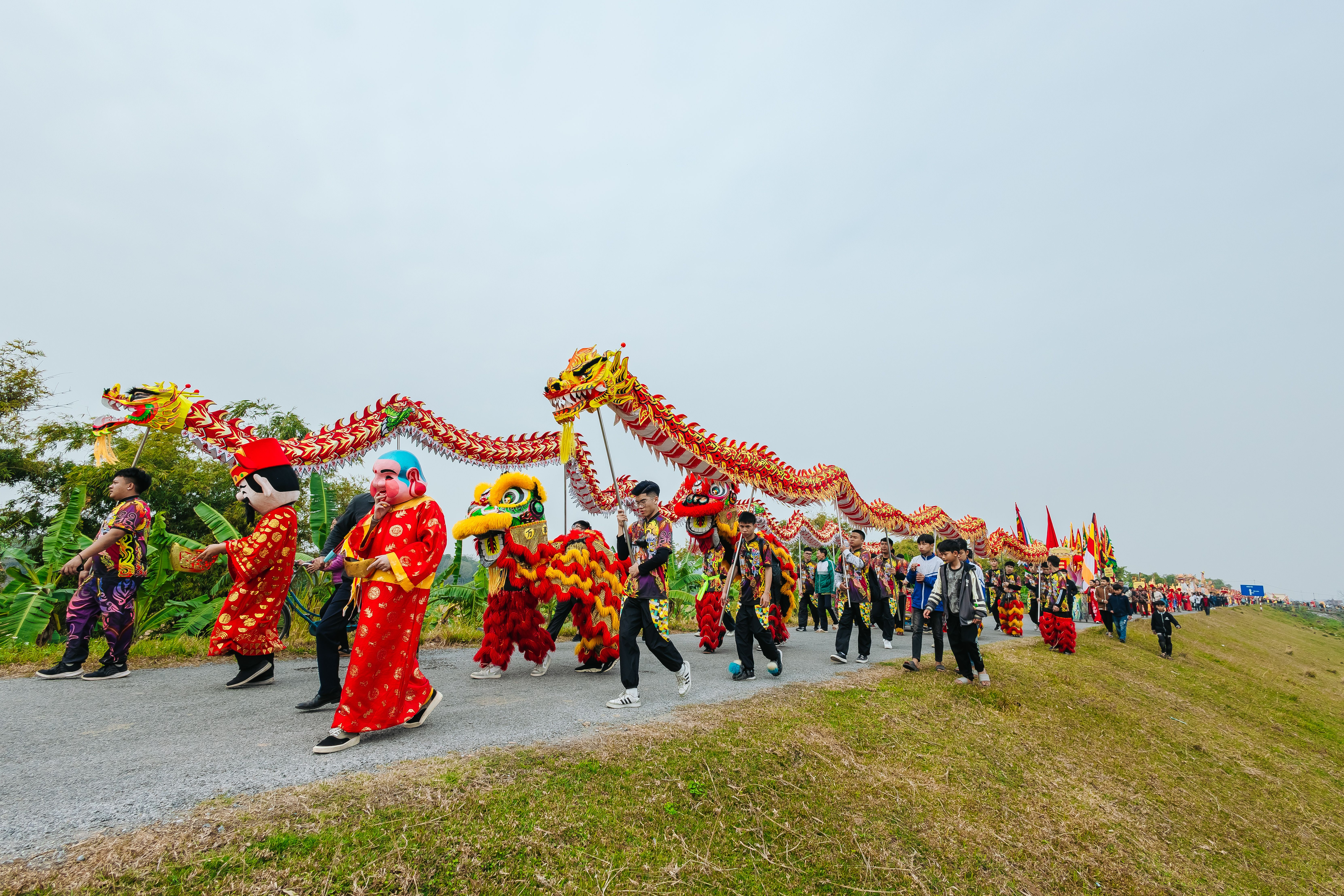 Vibrant Dragon Parade During Cultural Festival · Free Stock Photo