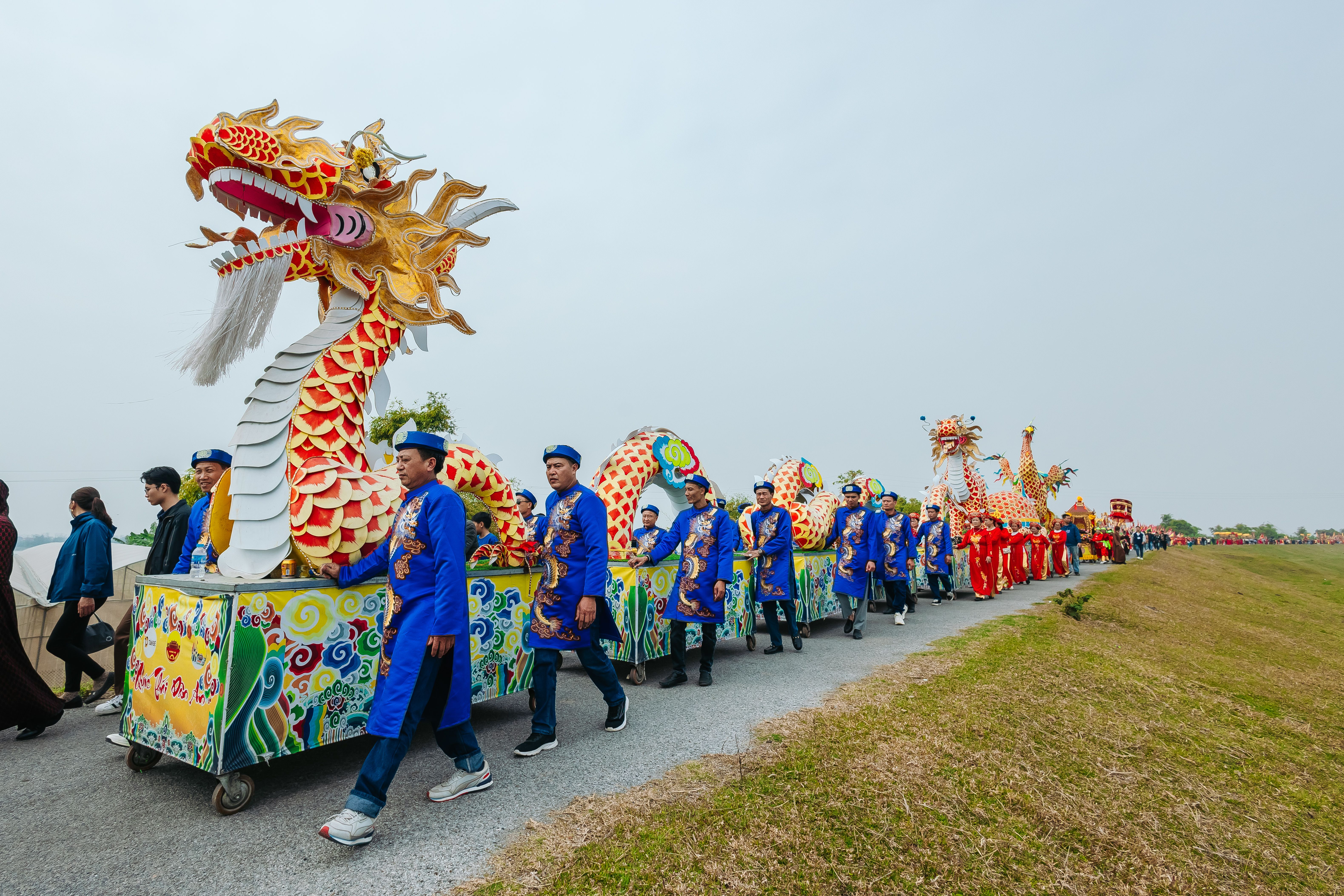 Festive Dragon Parade Vibrant Cultural Celebration · Free Stock Photo
