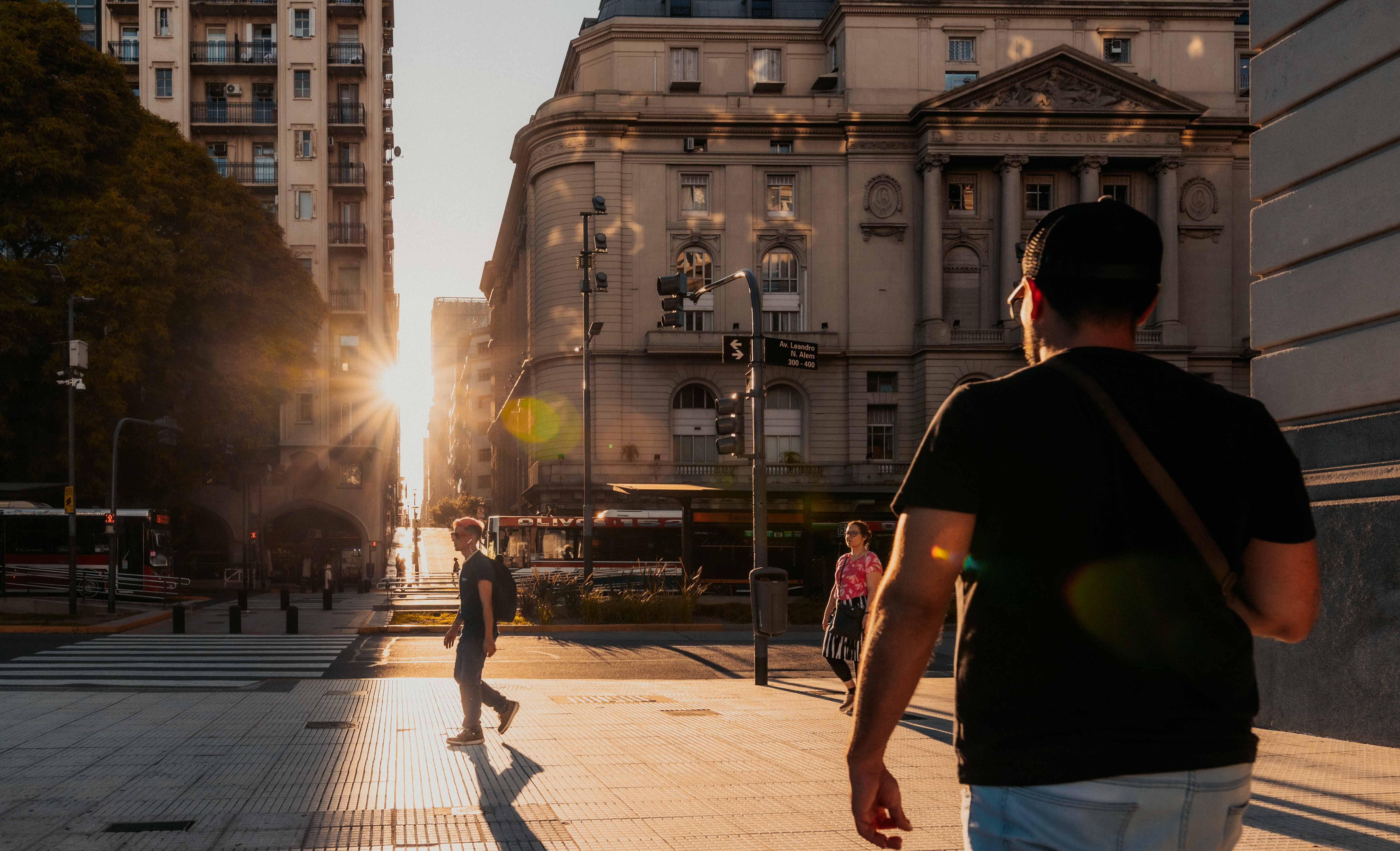 Urban Sunset Street Photography with Shadows · Free Stock Photo
