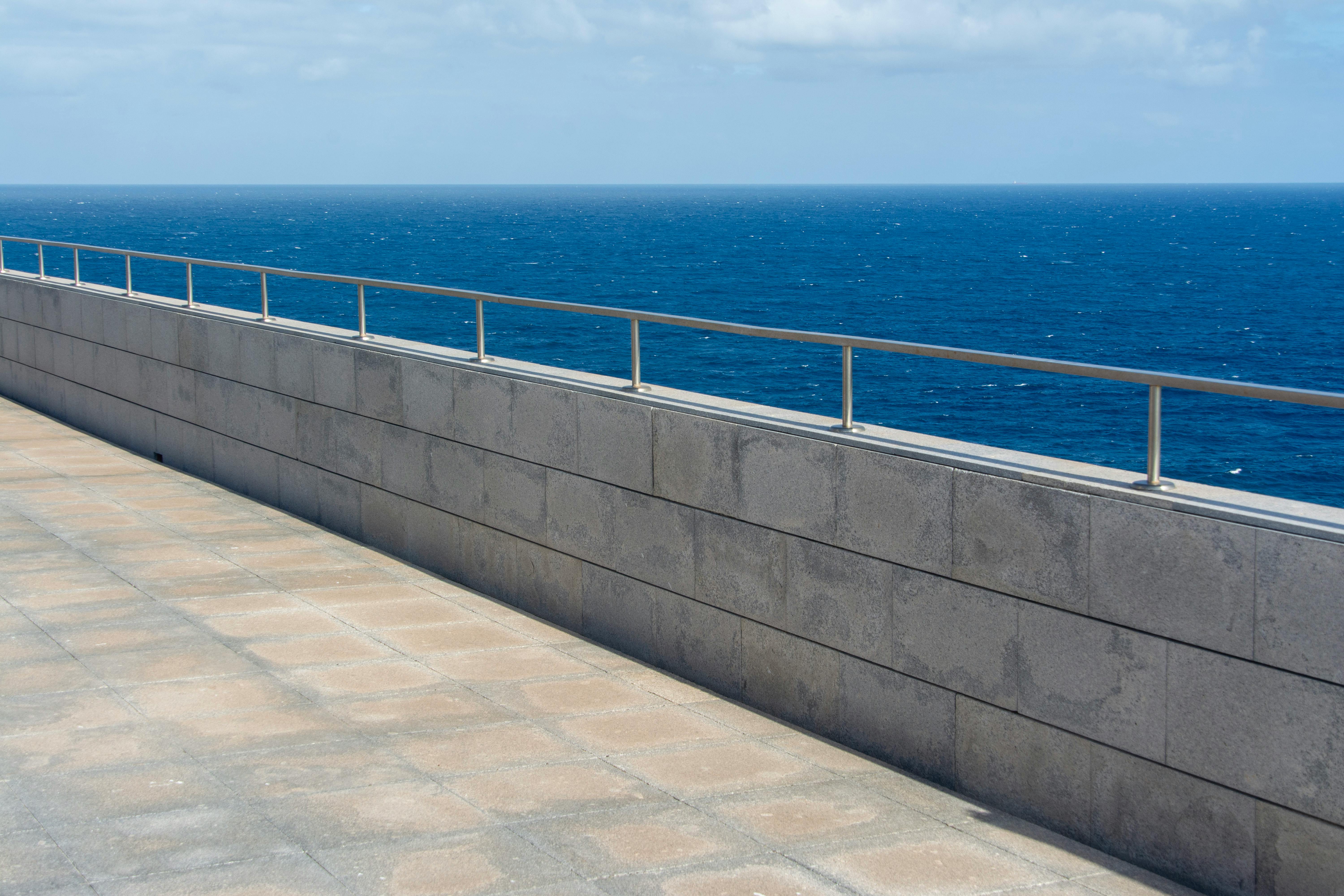 Modern Seaside Railing with Ocean View · Free Stock Photo