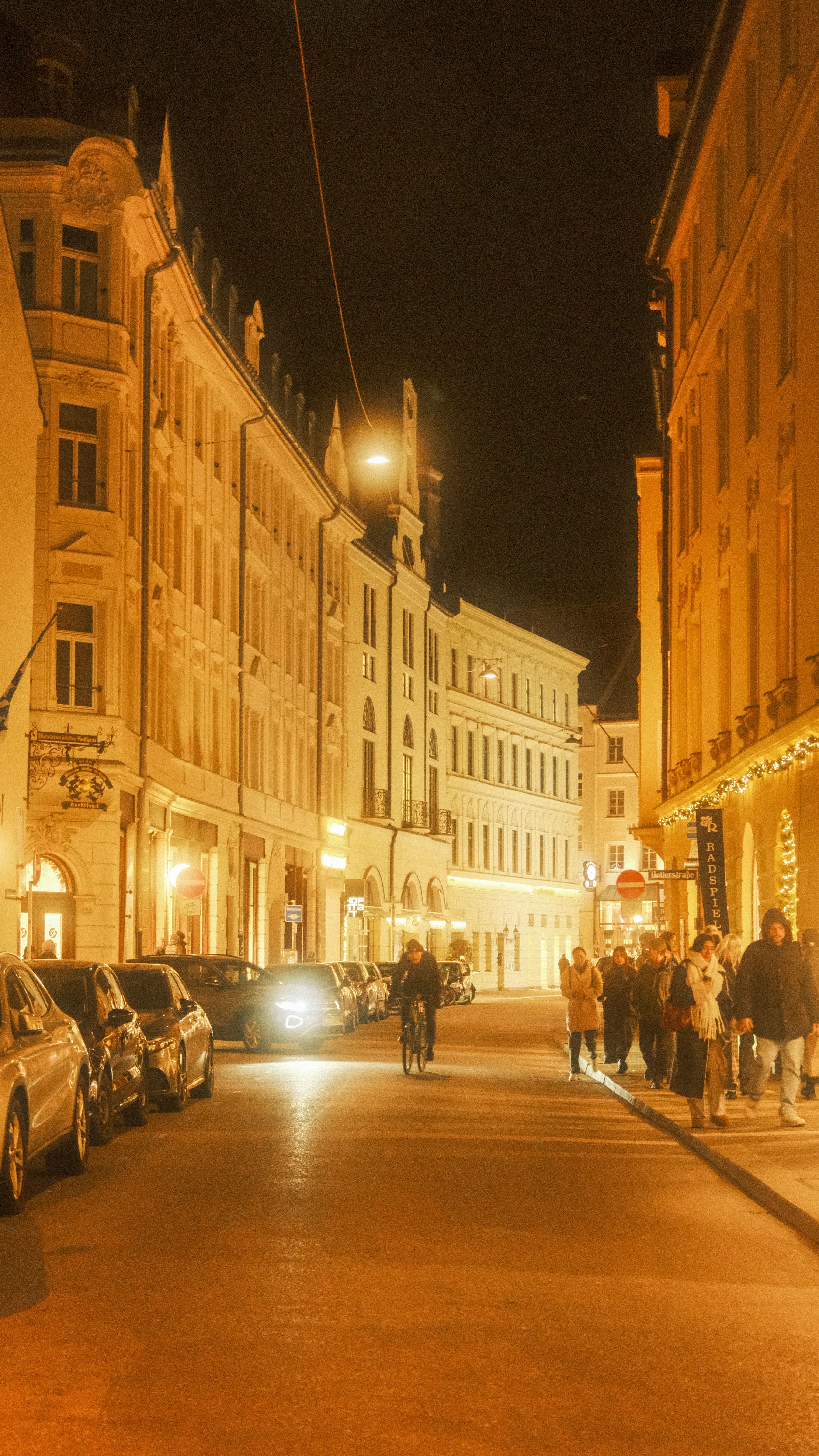 Charming Nighttime European Street Scene · Free Stock Photo