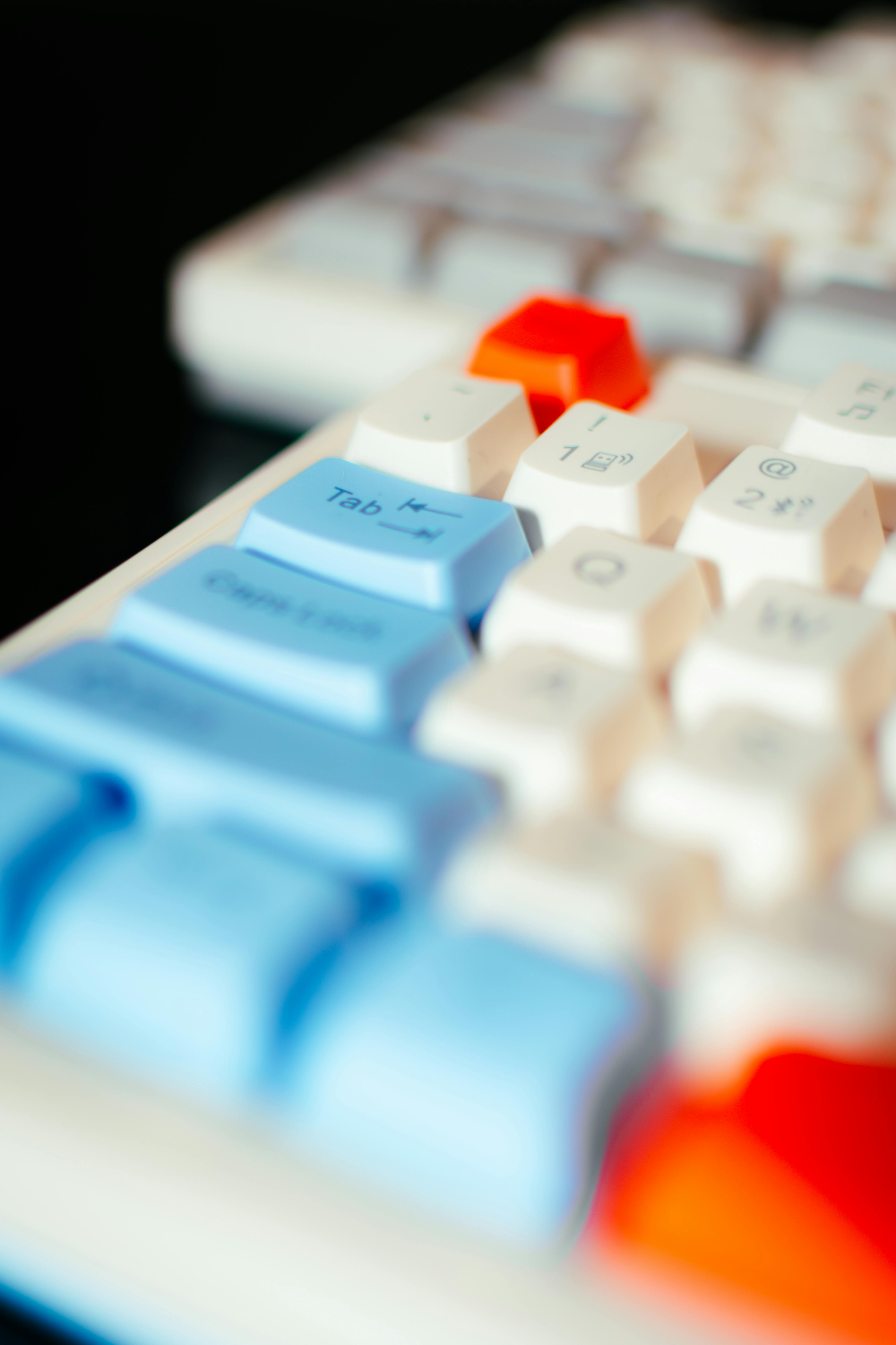 Close-up of Colorful Mechanical Keyboard Keys · Free Stock Photo
