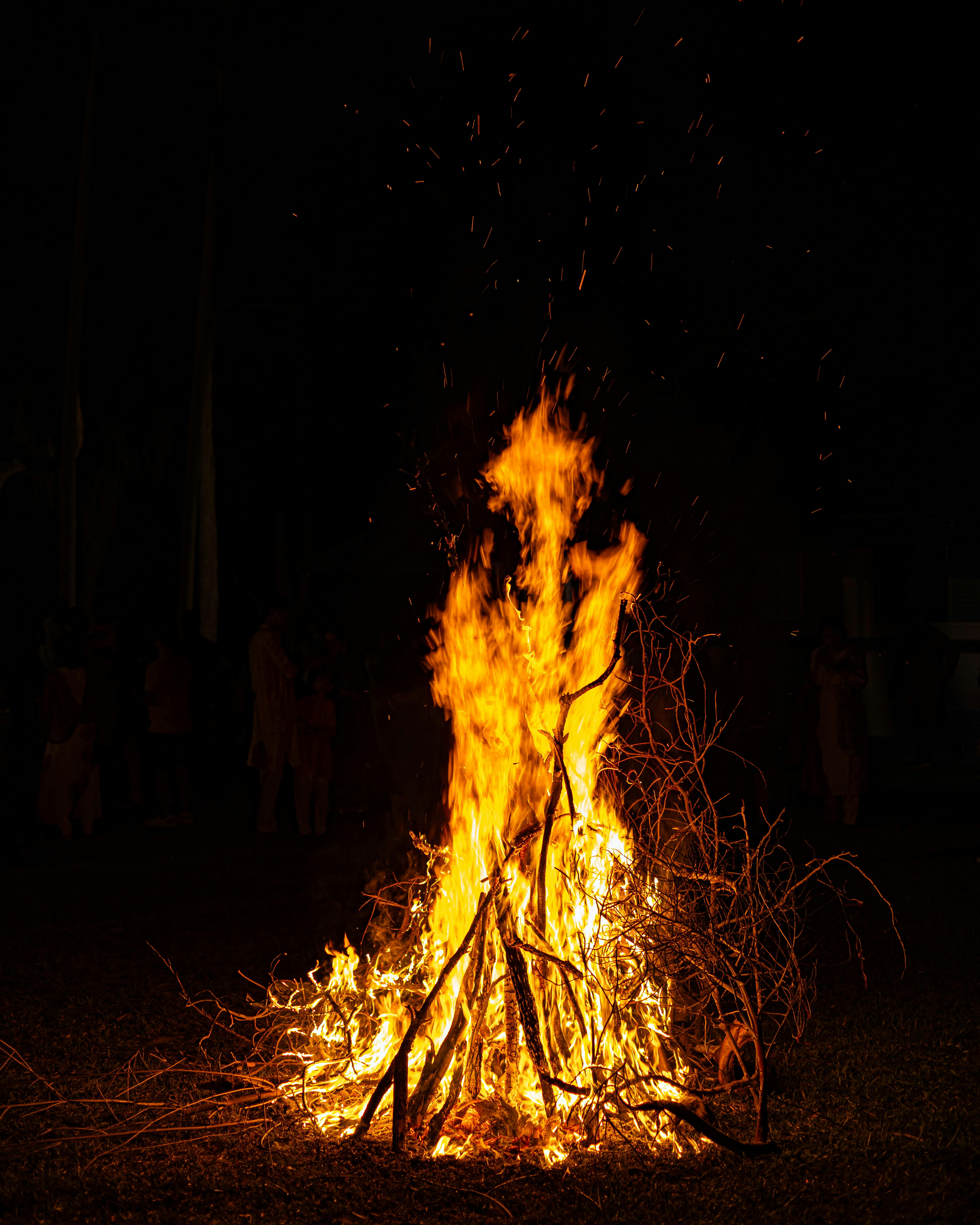 Vibrant Nighttime Bonfire Display · Free Stock Photo