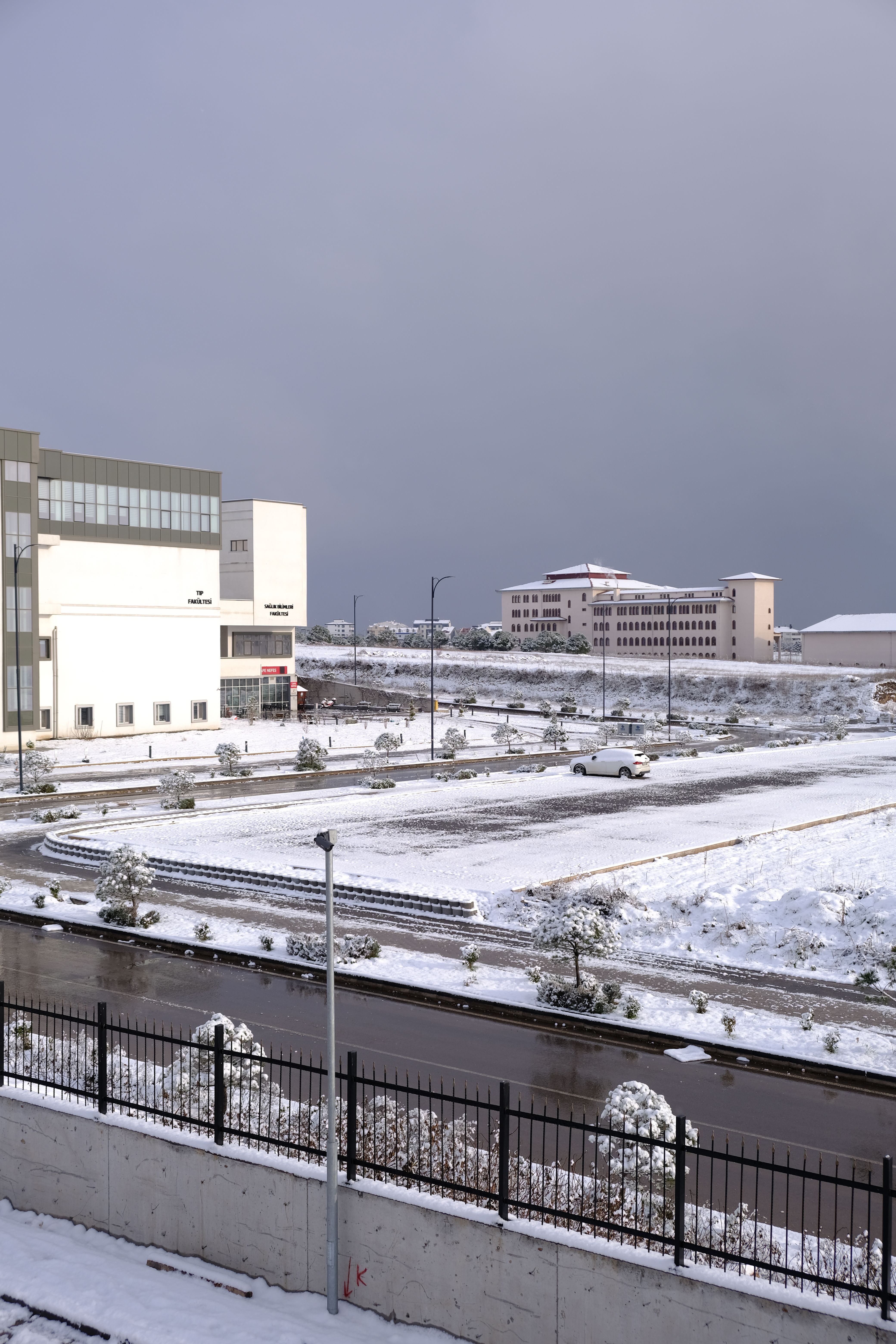 Snowy Urban Landscape with Modern Buildings · Free Stock Photo