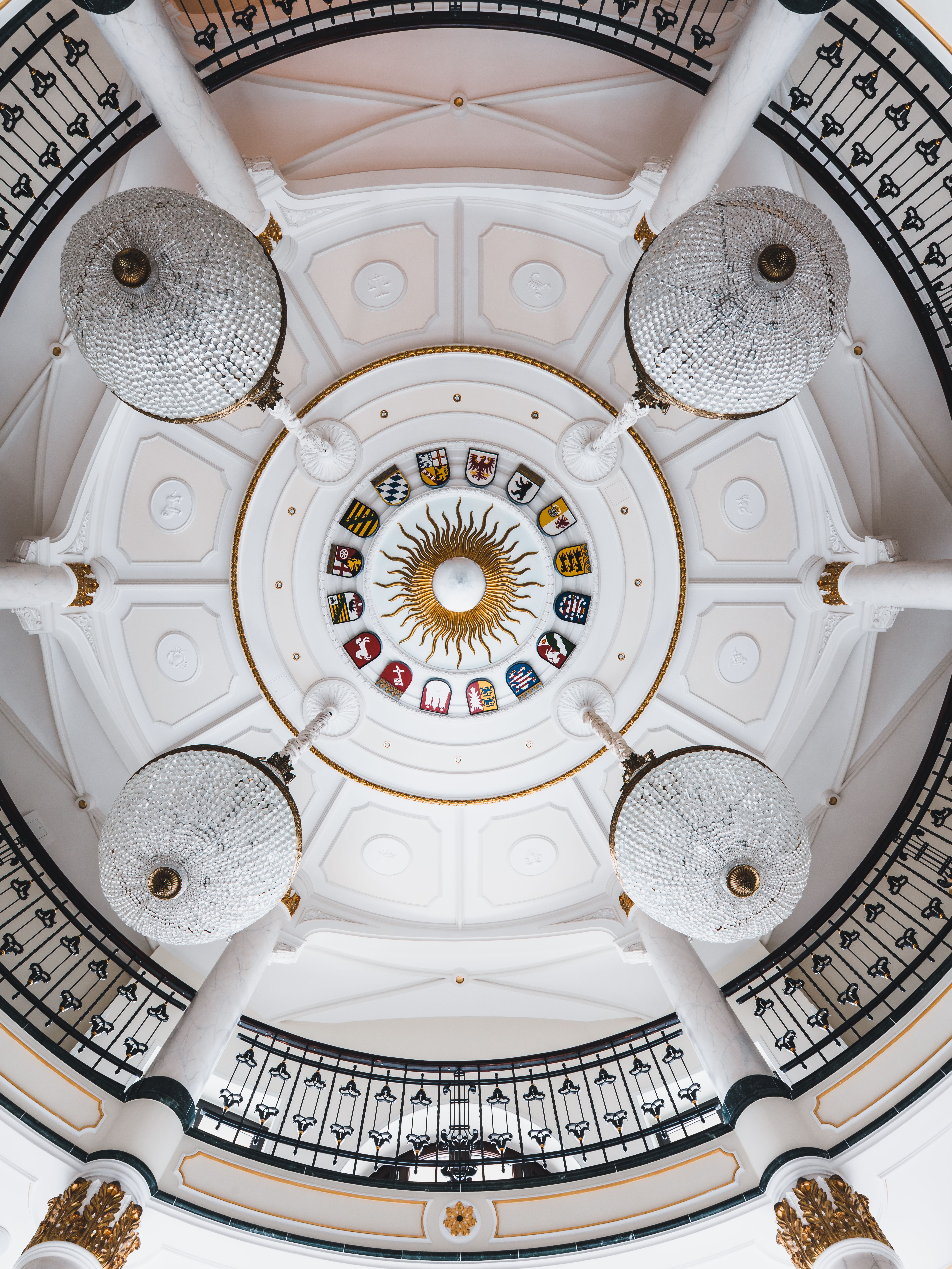 Elegant Domed Ceiling with Ornate Designs · Free Stock Photo
