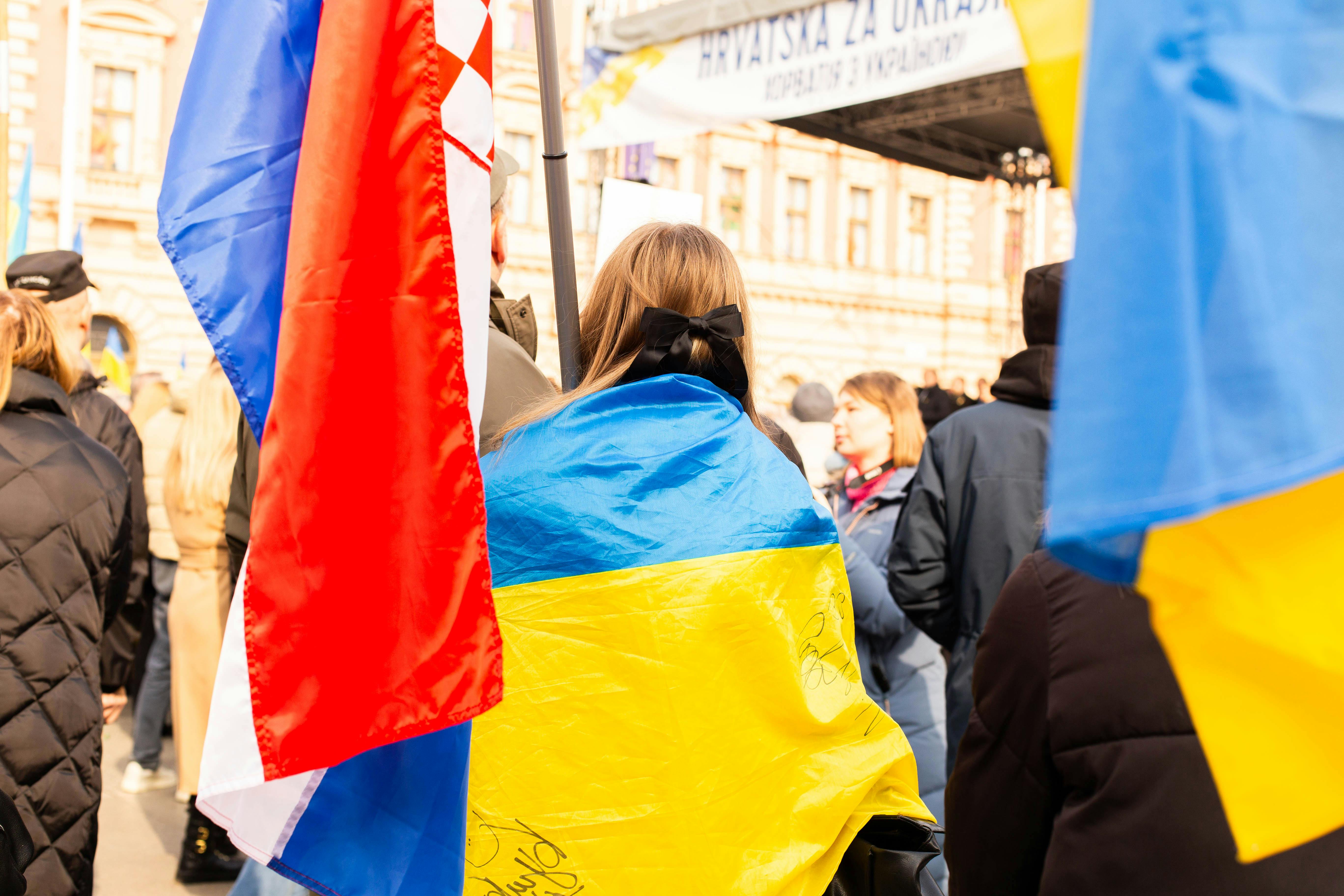 Peaceful Protest in Zagreb Supporting Ukraine · Free Stock Photo