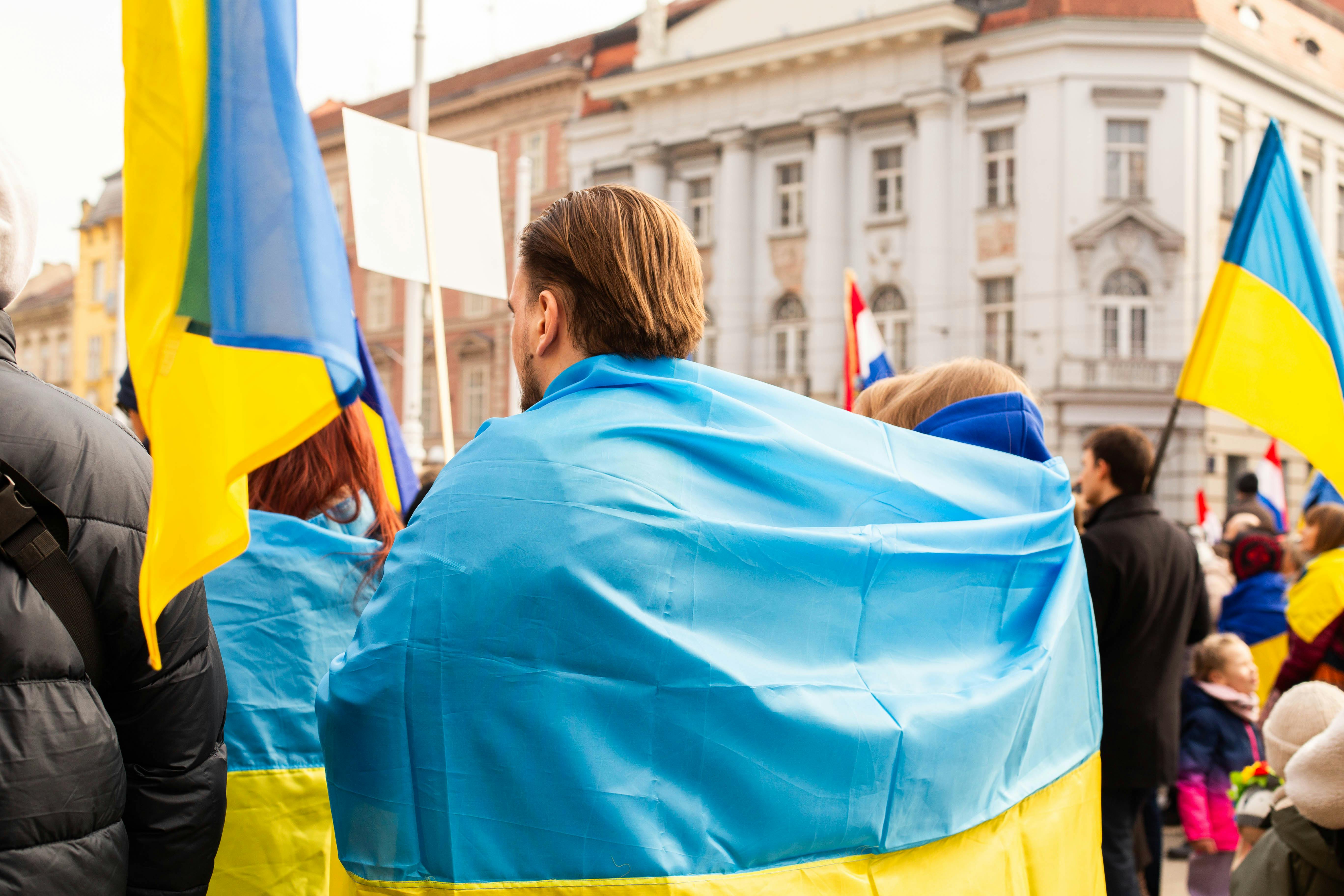 Peaceful Protest in Zagreb for Ukrainian Support · Free Stock Photo