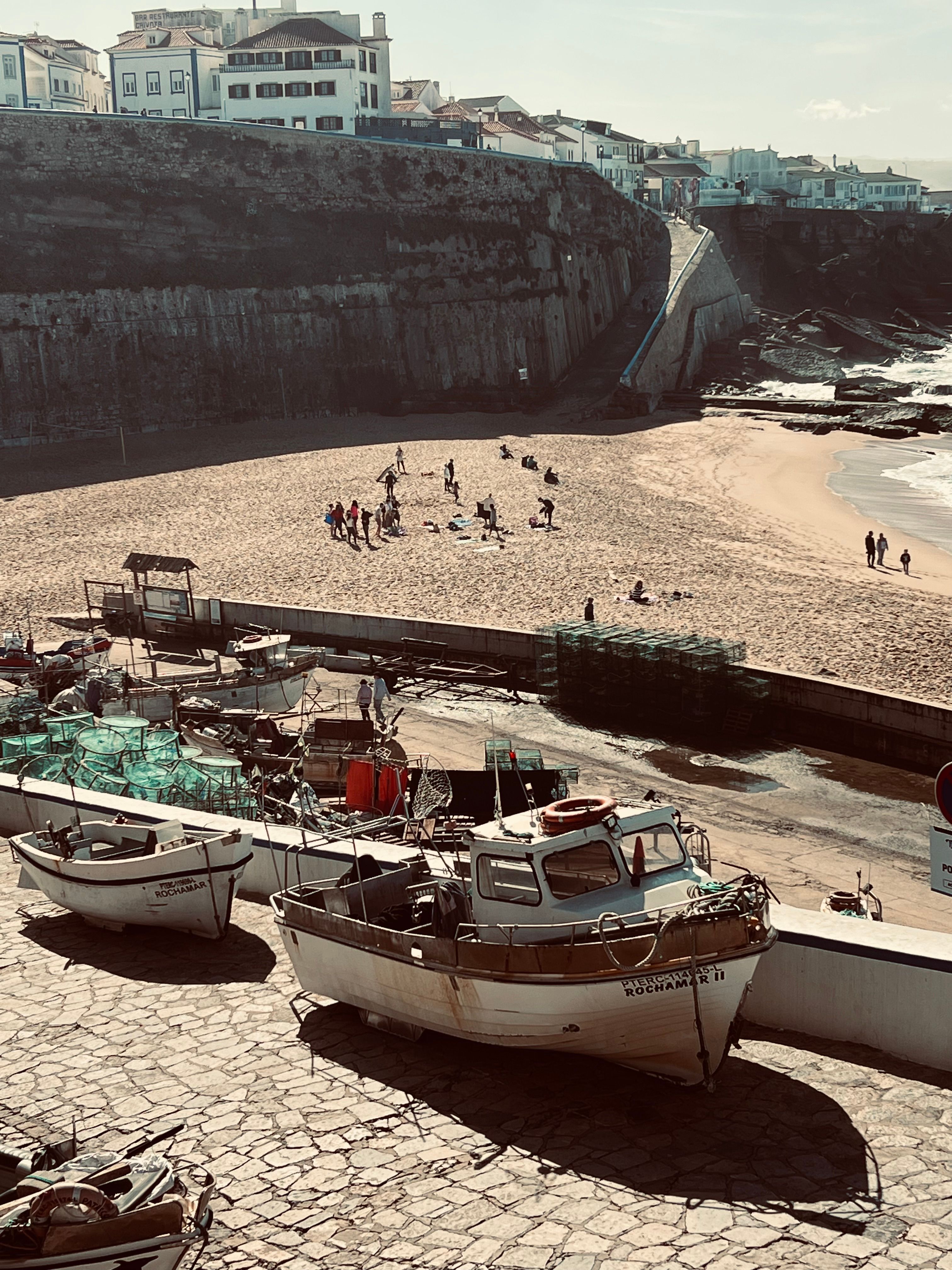 Coastal Fishing Boats and Beach Scene · Free Stock Photo