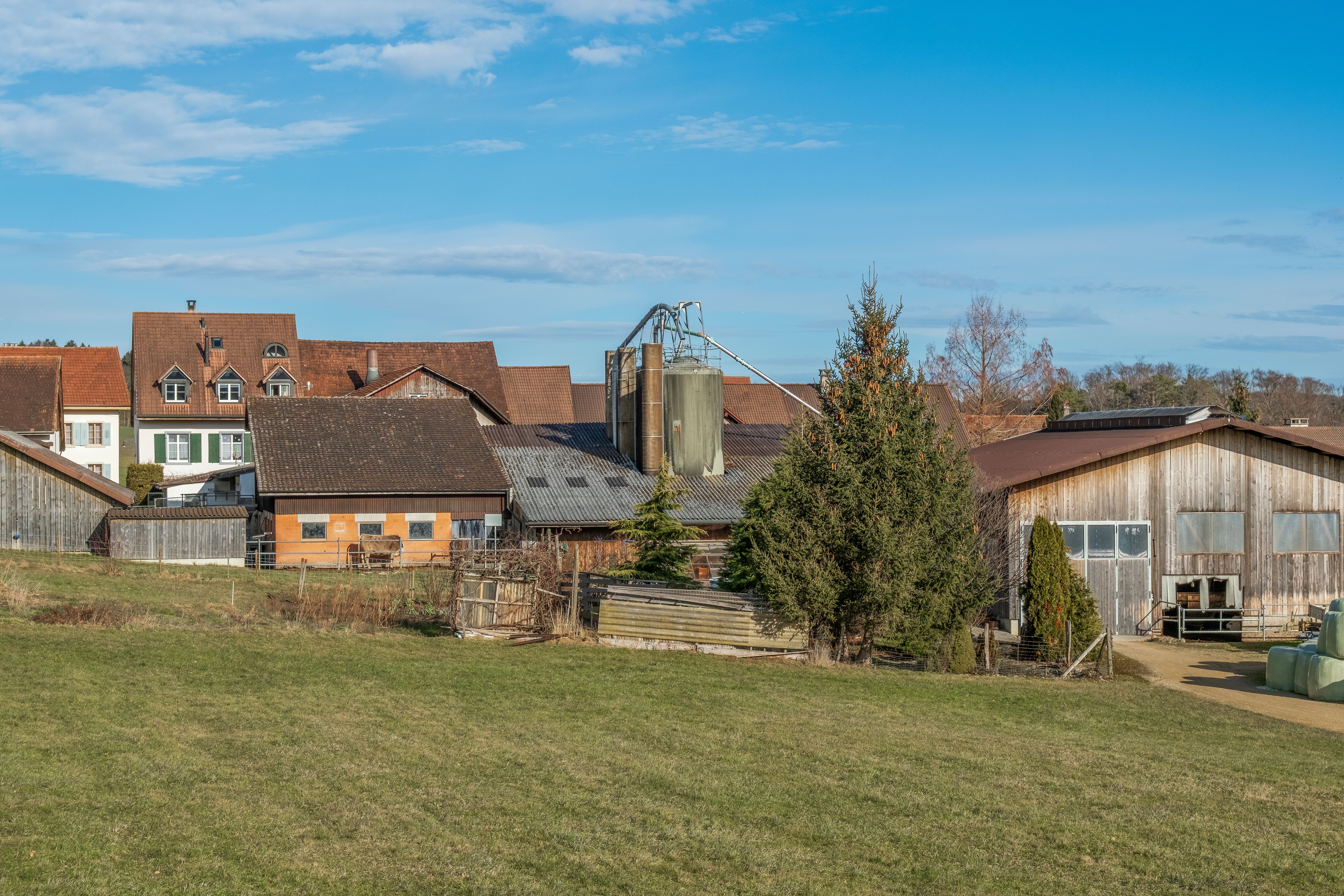 Idyllic Rural Village and Farm Landscape View · Free Stock Photo