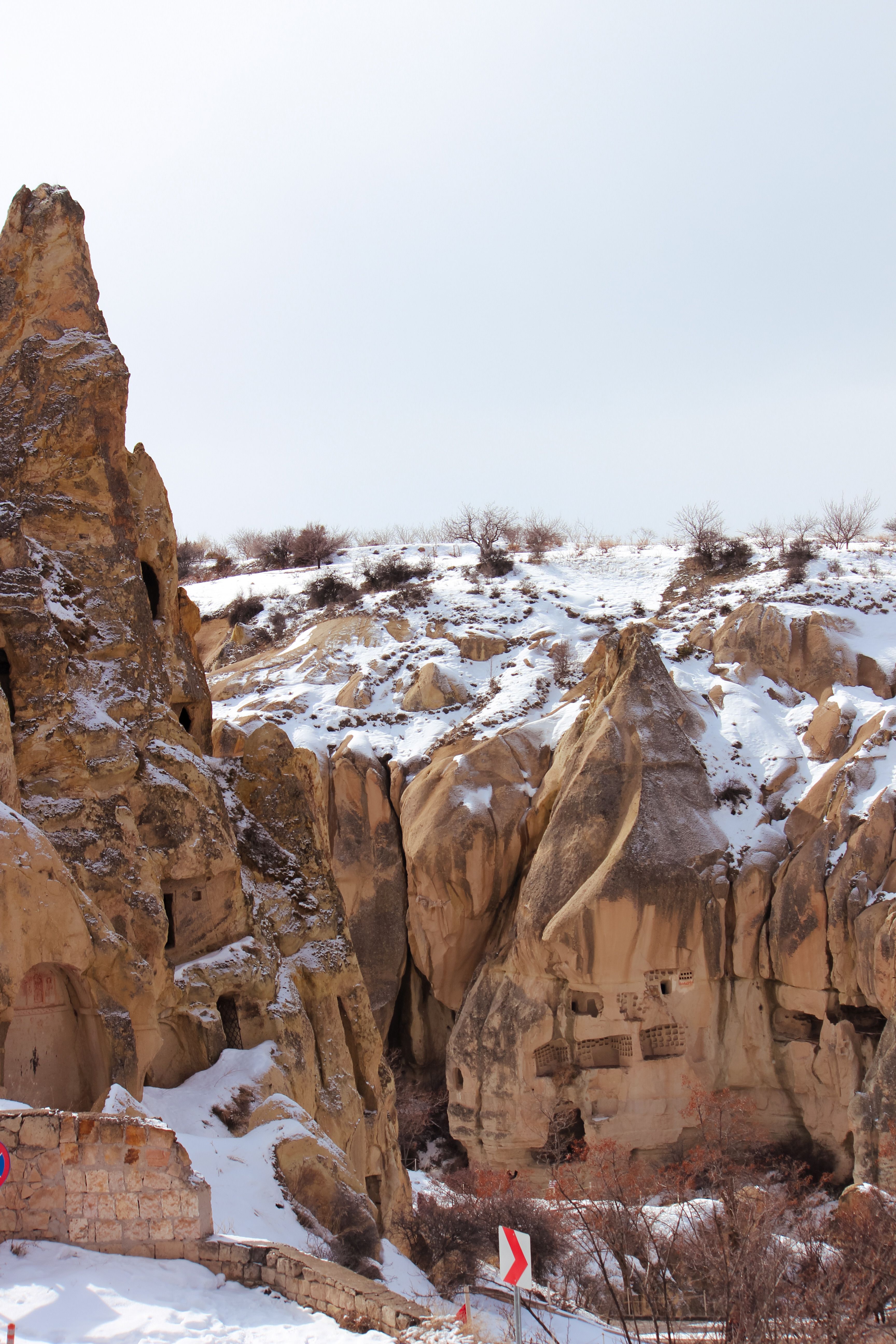 Snowy Rock Formations in Cappadocia · Free Stock Photo