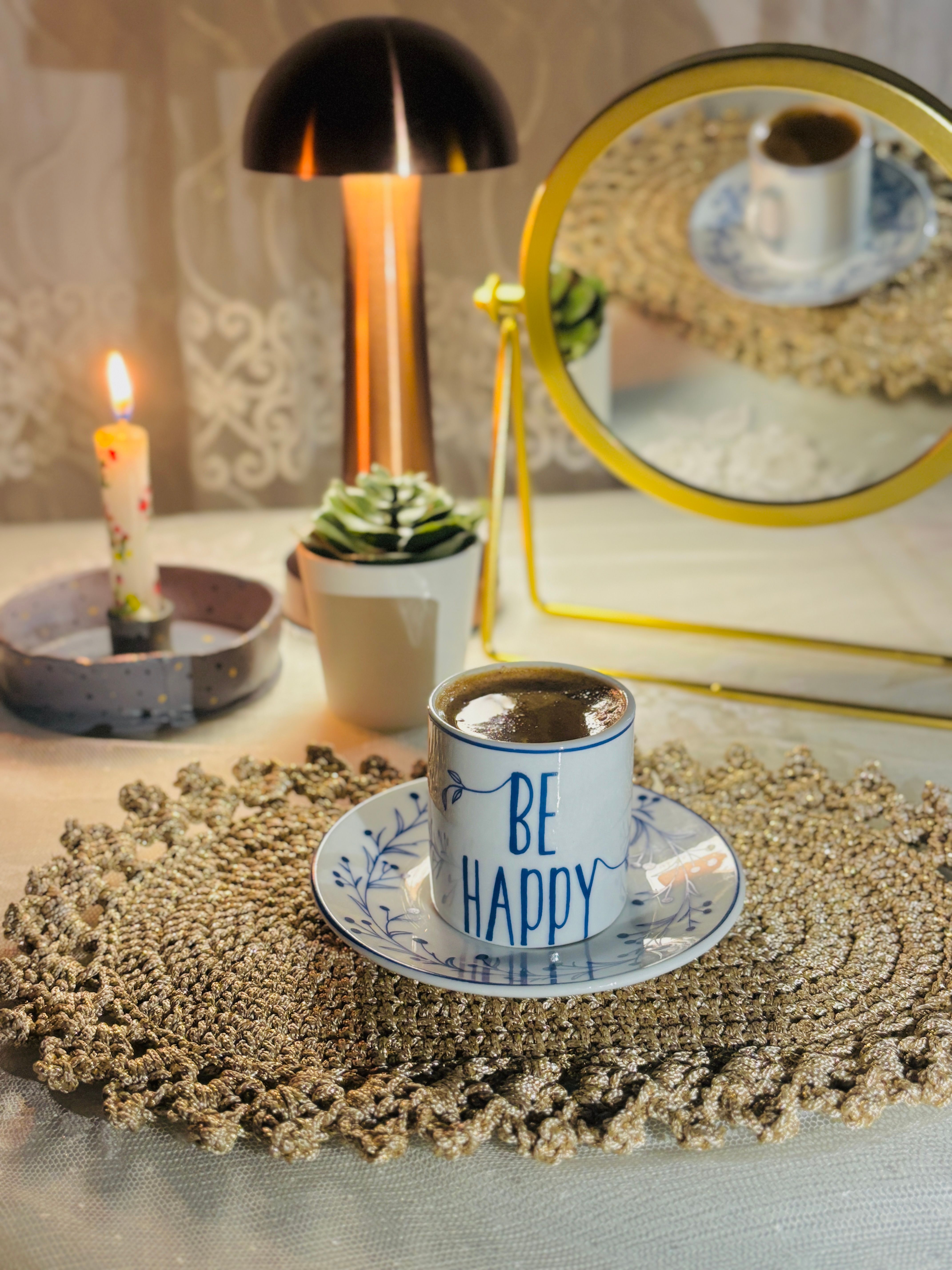 Cozy Coffee with Candle and Mirror Reflection · Free Stock Photo