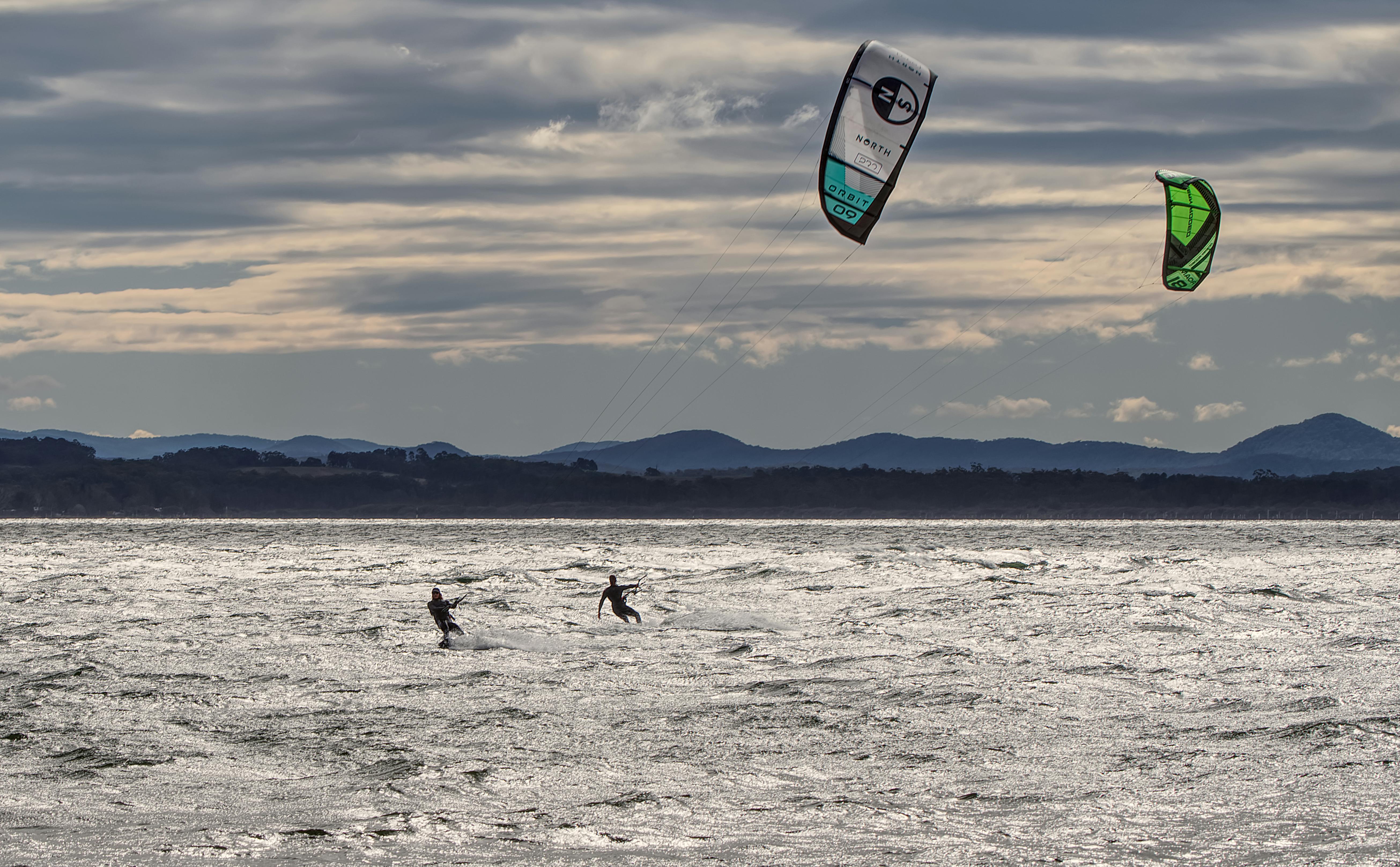 Dynamic Kiteboarding on a Windy Day · Free Stock Photo