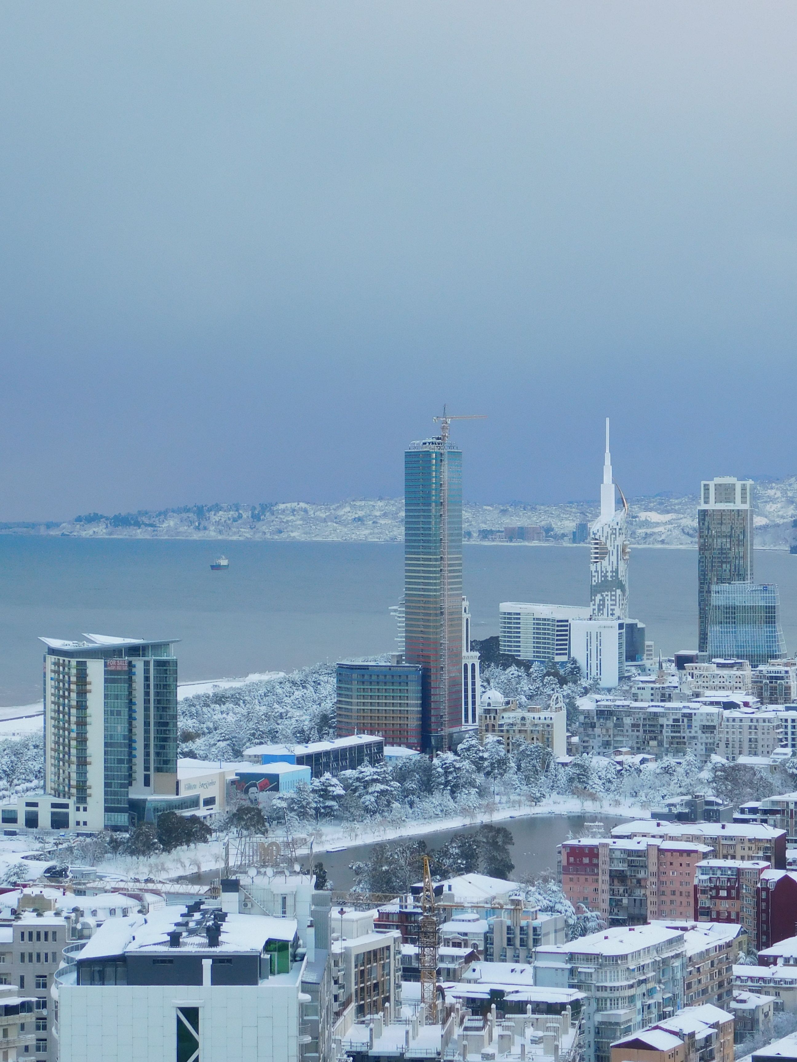Snow-Covered Skyscrapers in Batumi, Georgia · Free Stock Photo