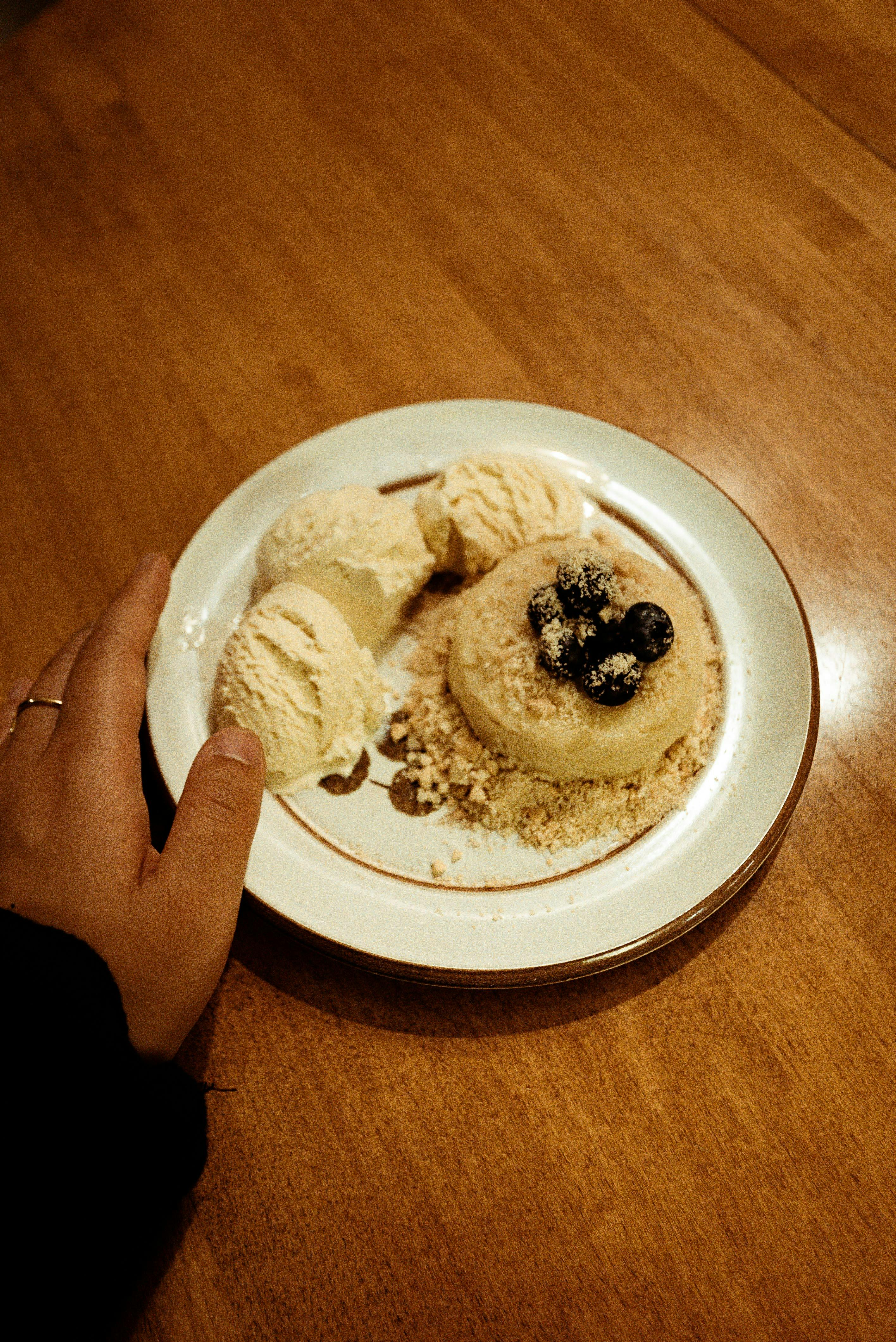 Ice Cream Served on White Plate · Free Stock Photo