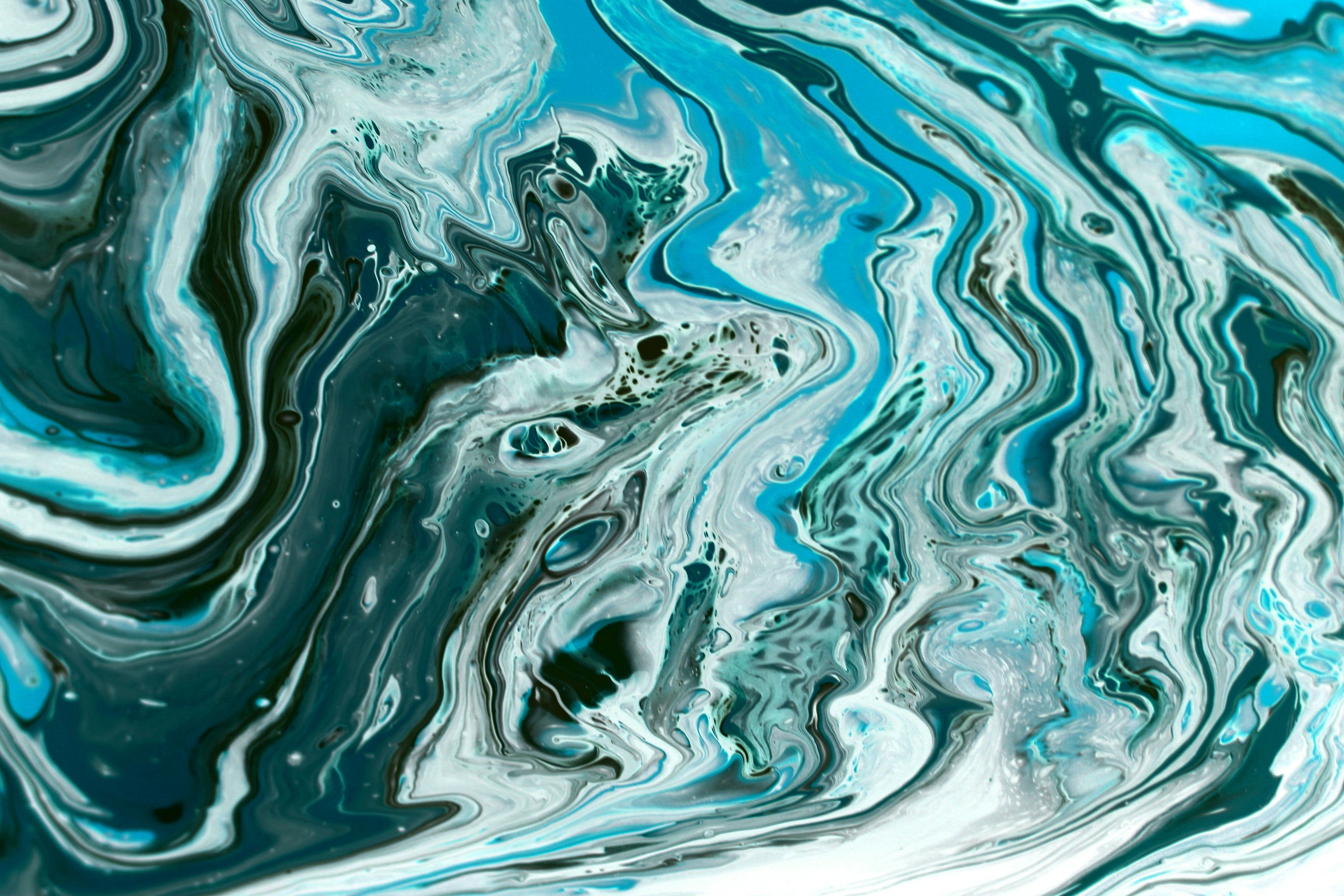 Abstract Oceanic Swirls with Turquoise Hues · Free Stock Photo