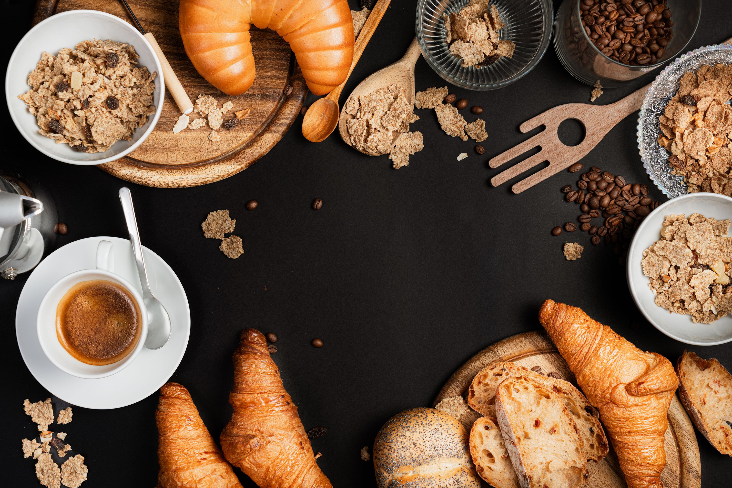 Delicious Breakfast Spread with Coffee and Pastries · Free Stock Photo