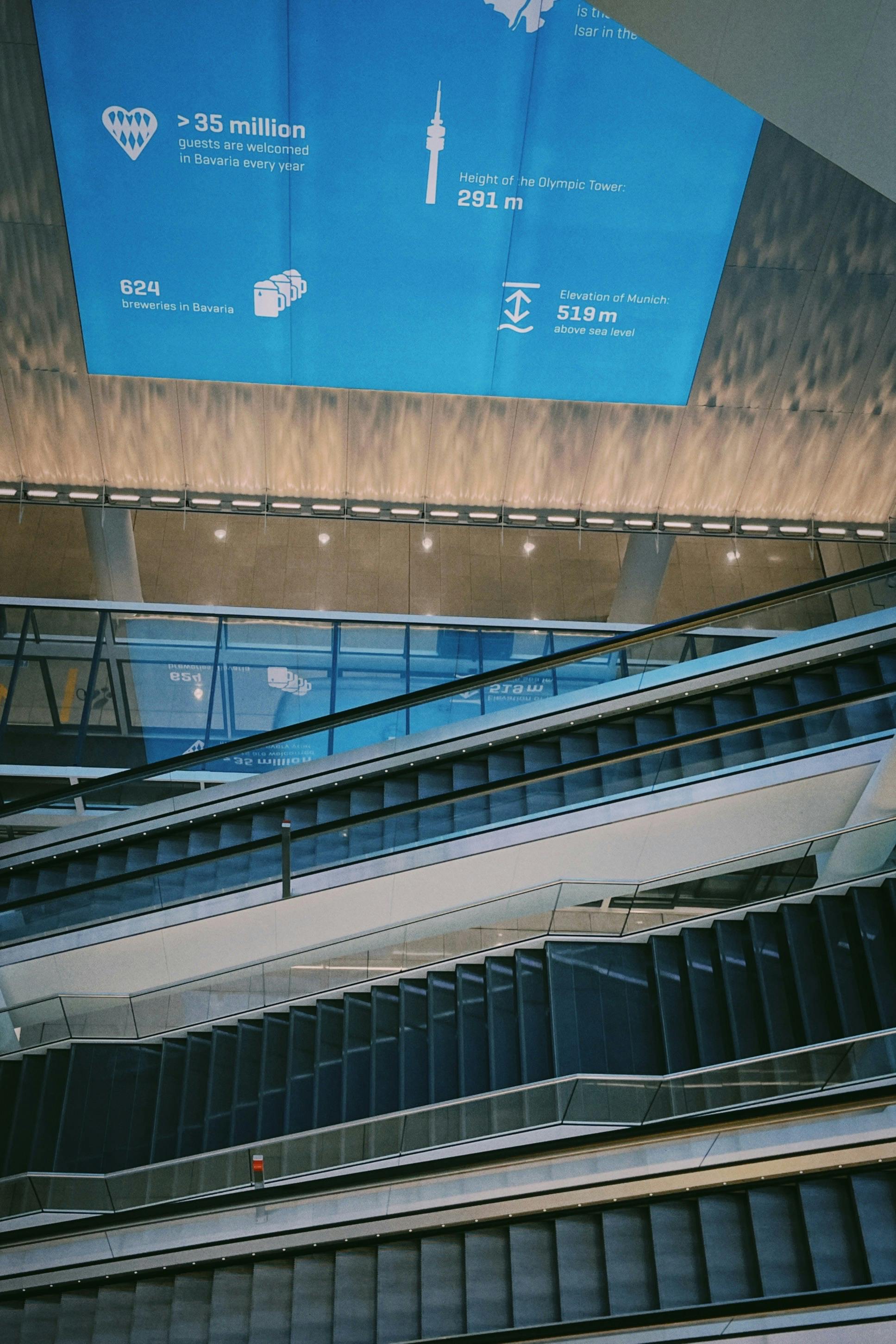 Modern Escalator in Urban Transit Hub · Free Stock Photo