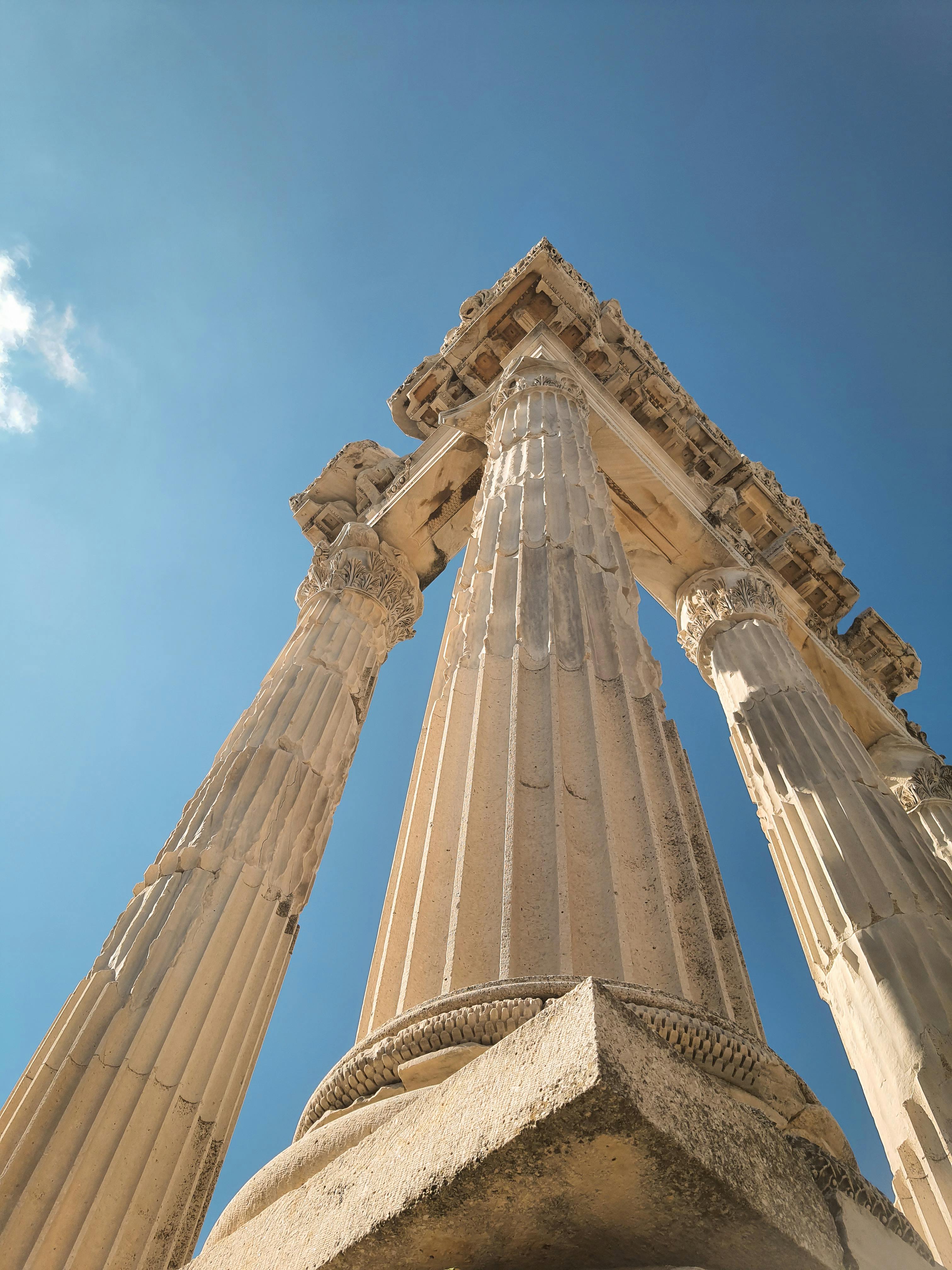 Majestic View of Ancient Greek Temple Columns · Free Stock Photo