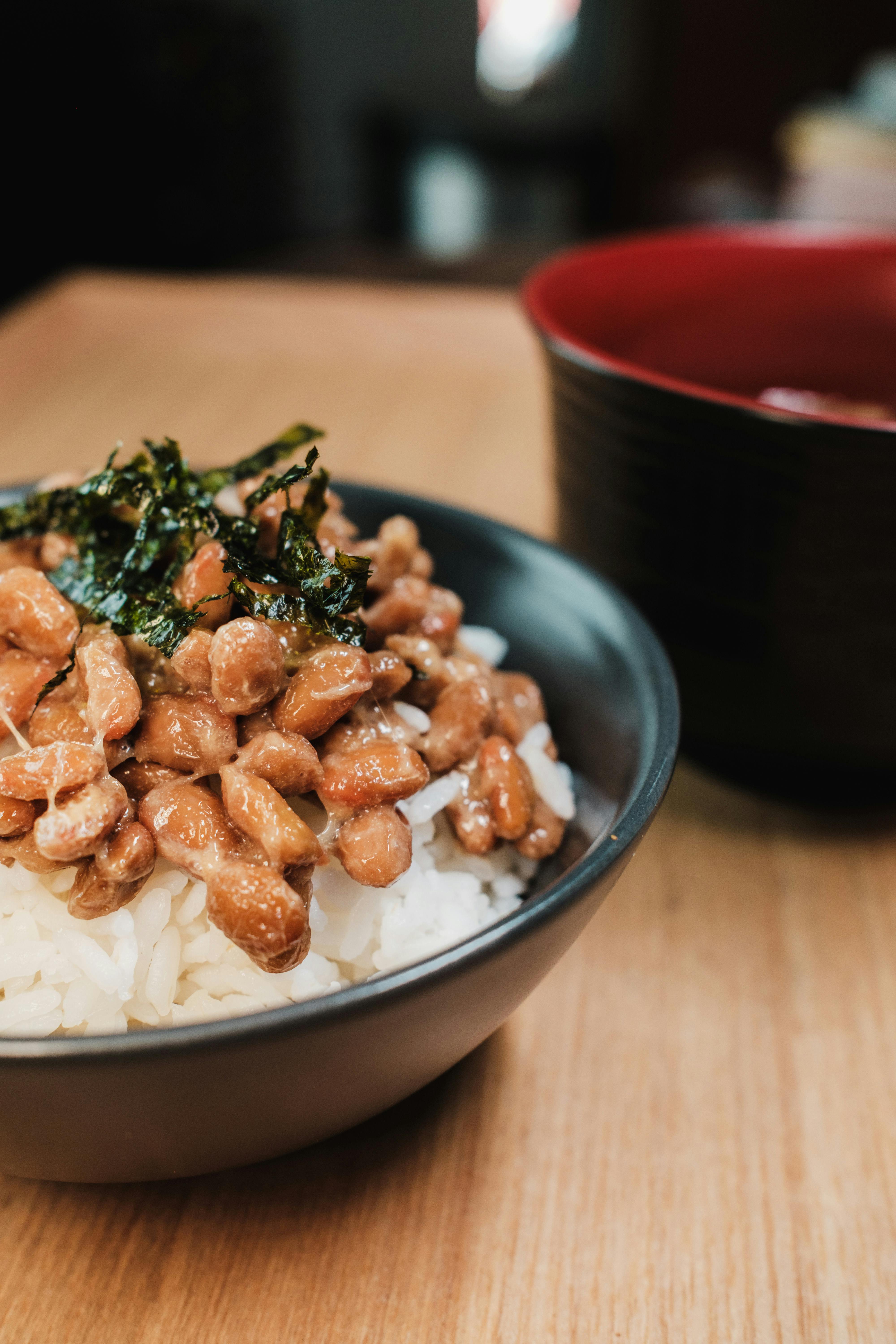 Traditional Japanese Natto Breakfast Bowl · Free Stock Photo
