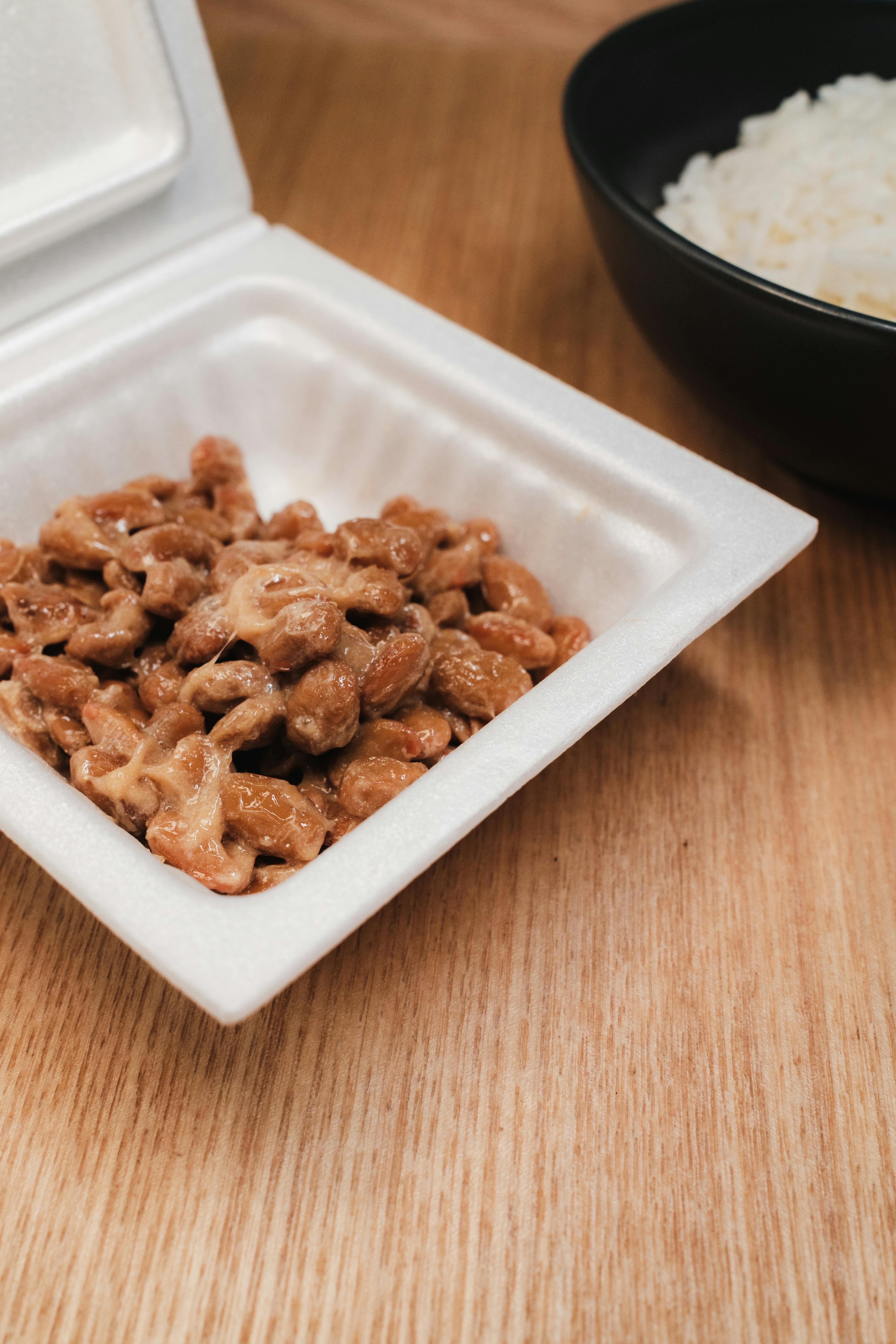 Traditional Japanese Natto and Rice Meal · Free Stock Photo